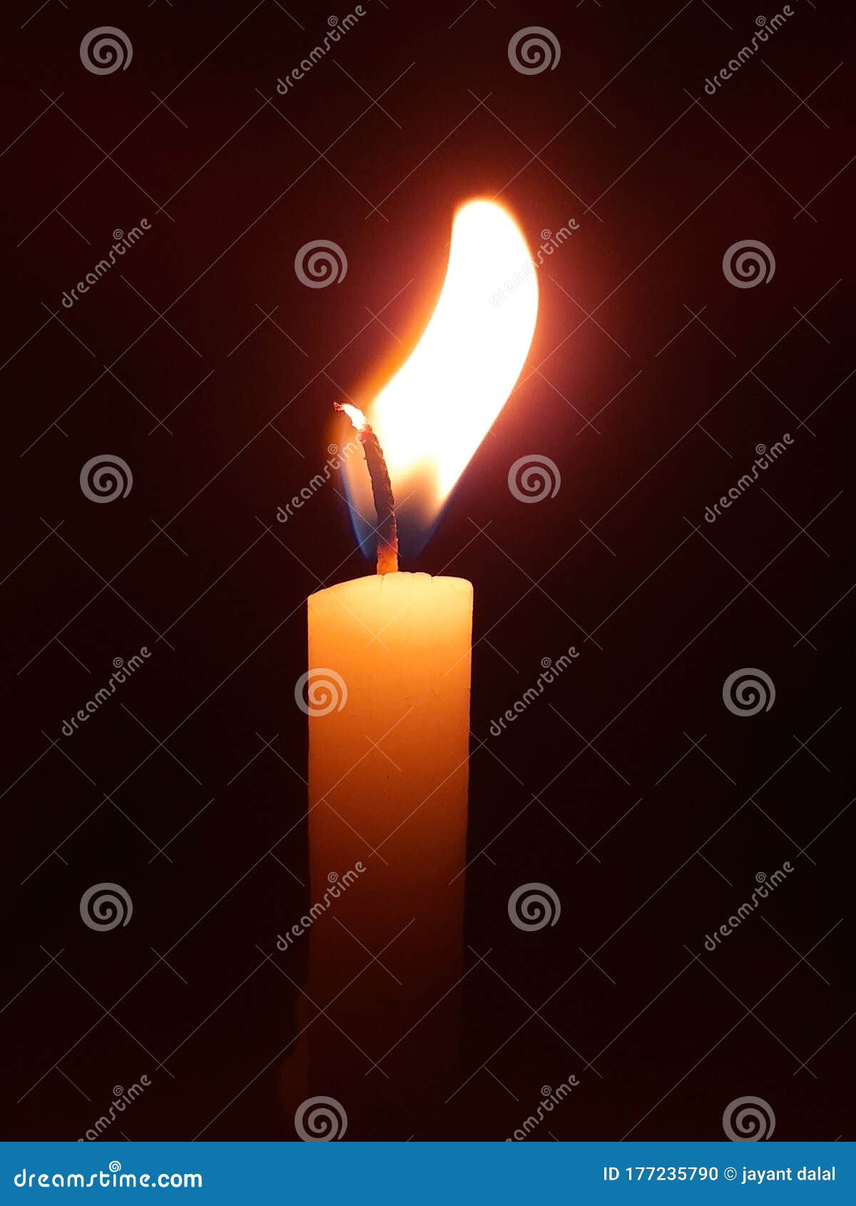 Curve Shaped Flame of Candle To Show Brightness Stock Photo - Image of ...