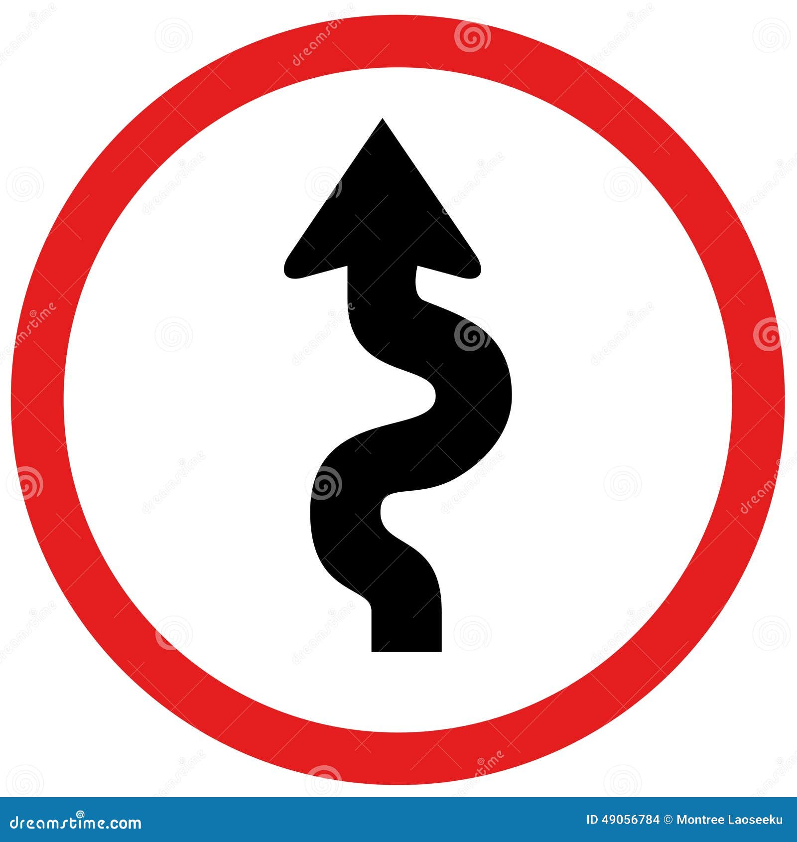 Curve sign board stock illustration. Illustration of road - 49056784