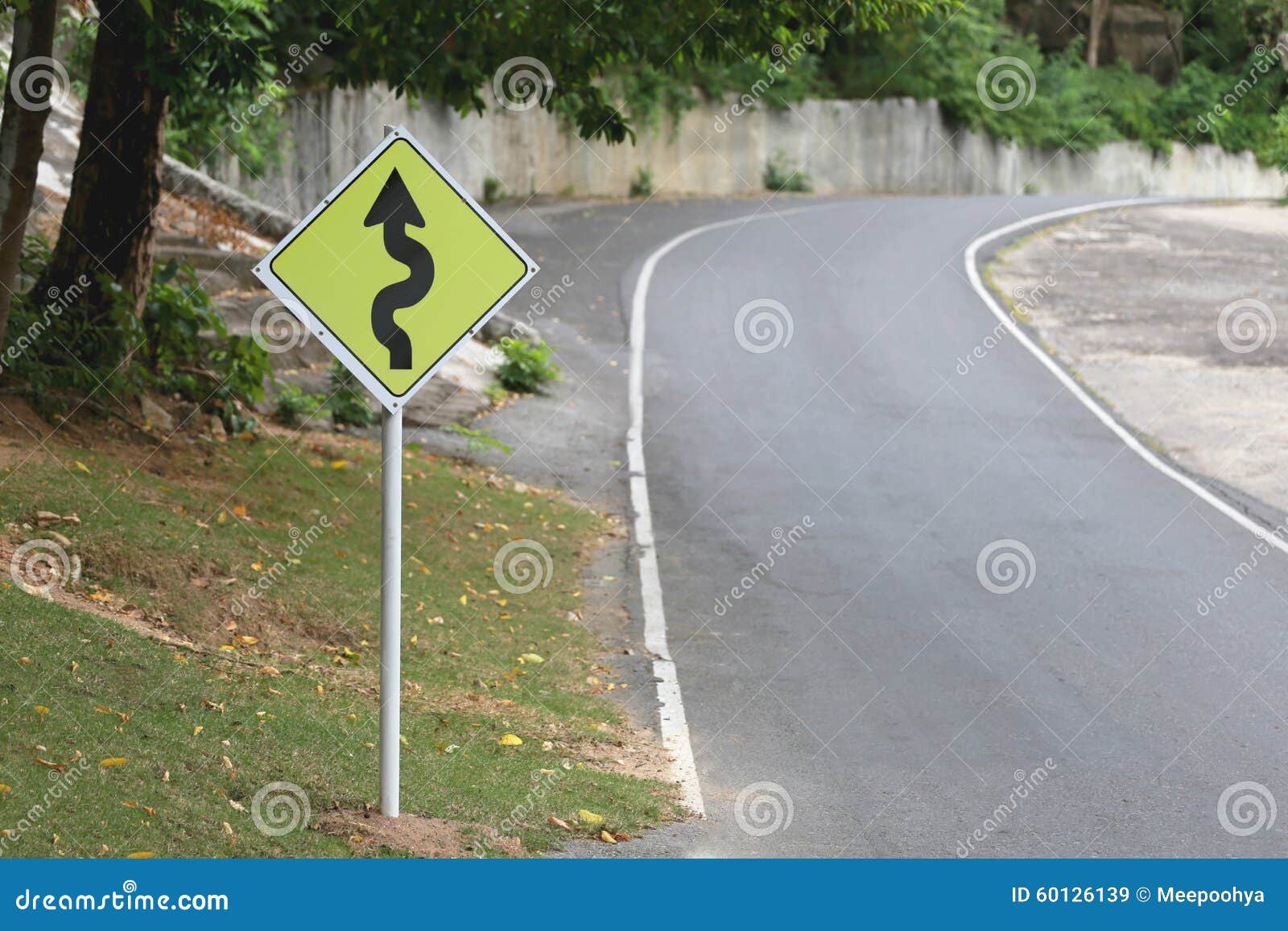 Curve signs. stock image. Image of zigzag, road, curve - 60126139