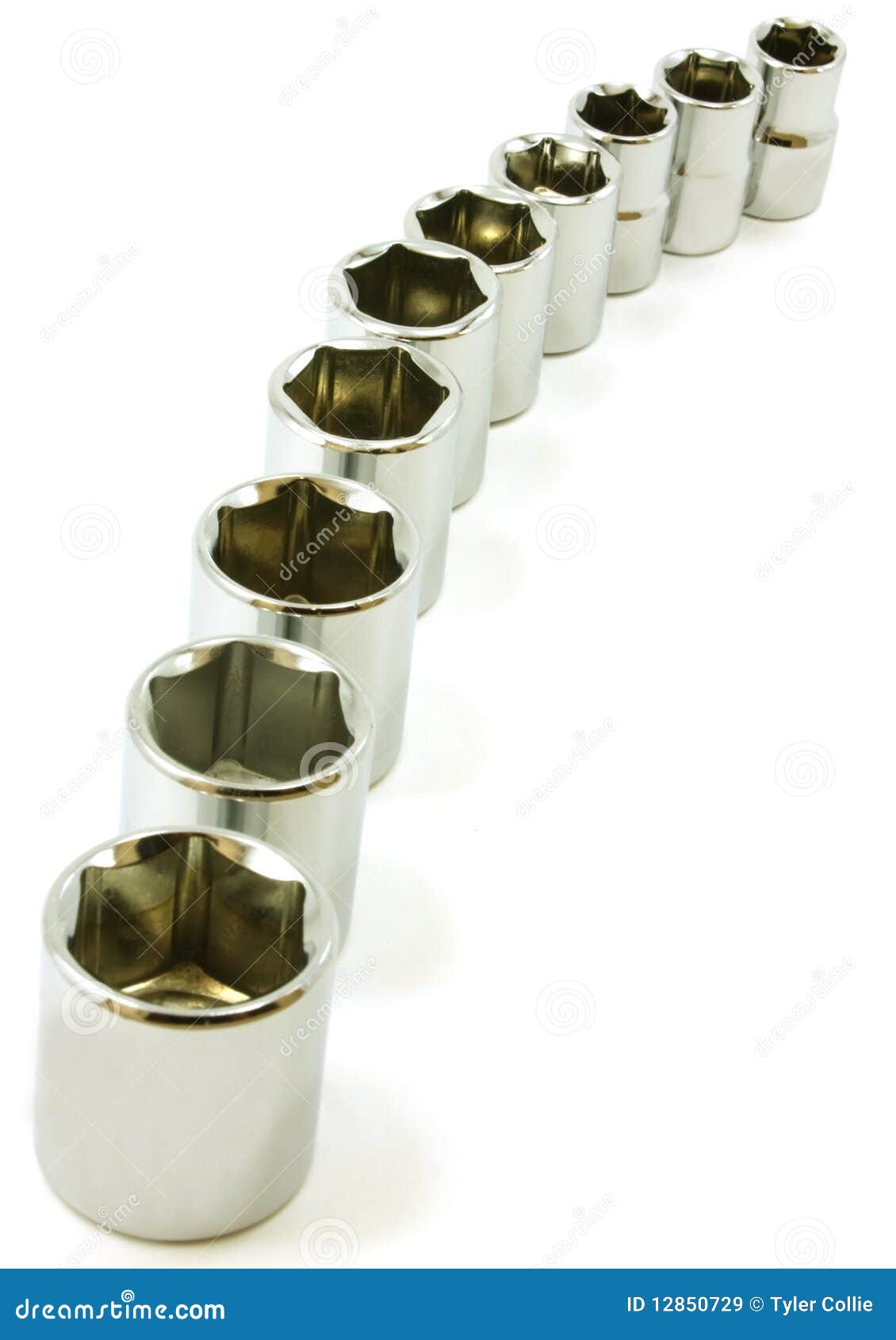 Curve of Sockets from Ratchet Set Stock Image - Image of construction ...