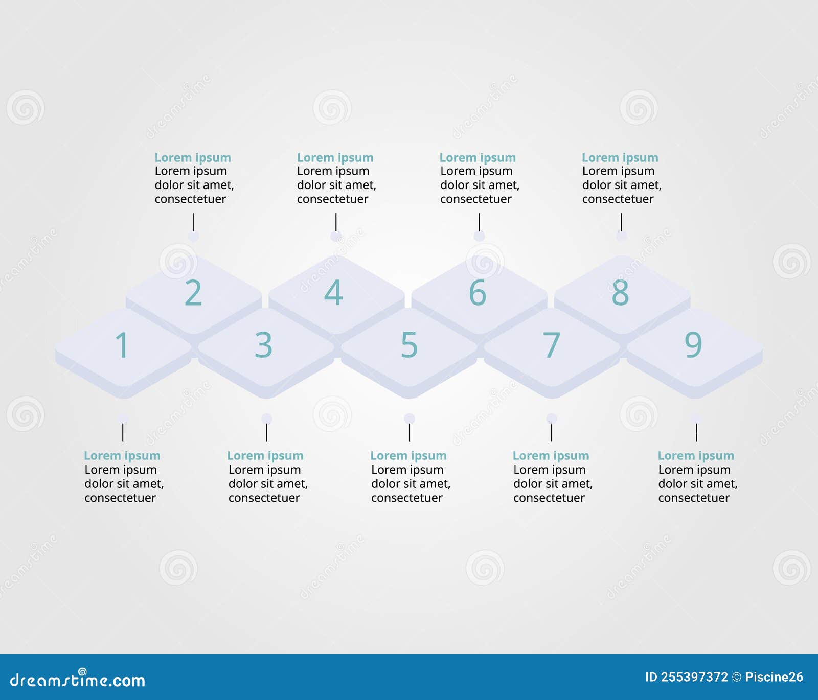 Curve Square Chart of Timeline Template for Infographic Presentation ...
