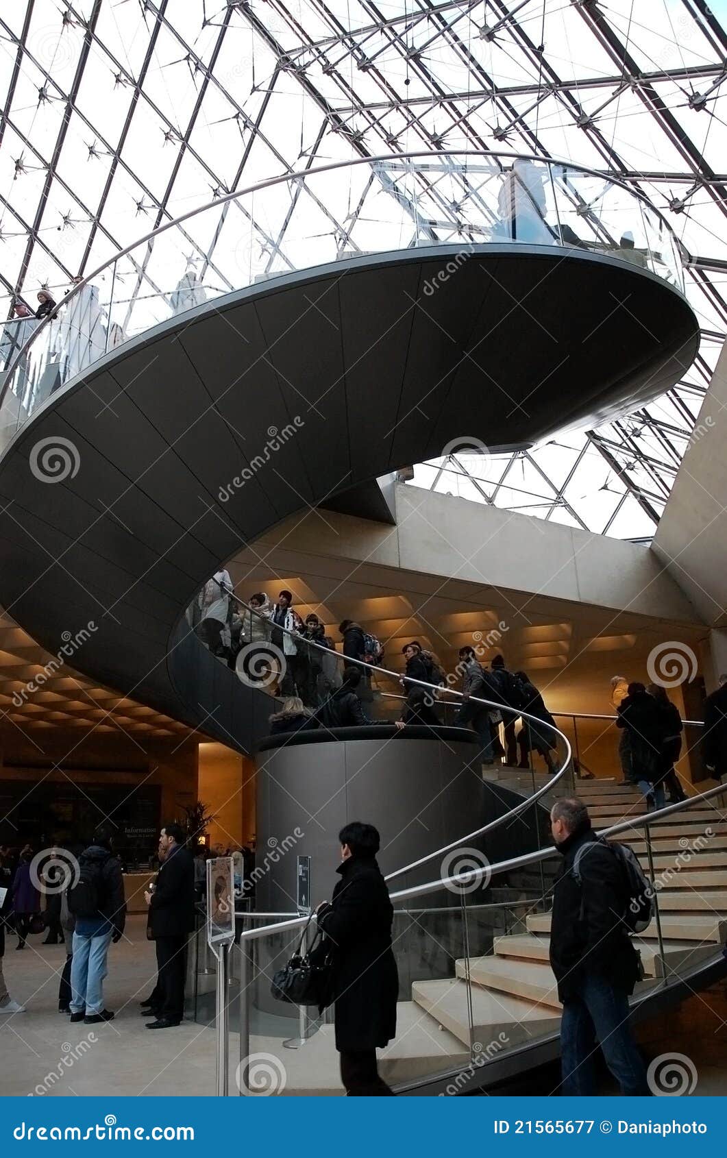 Curve Stairway Inside Louvre Editorial Photography - Image of inside ...