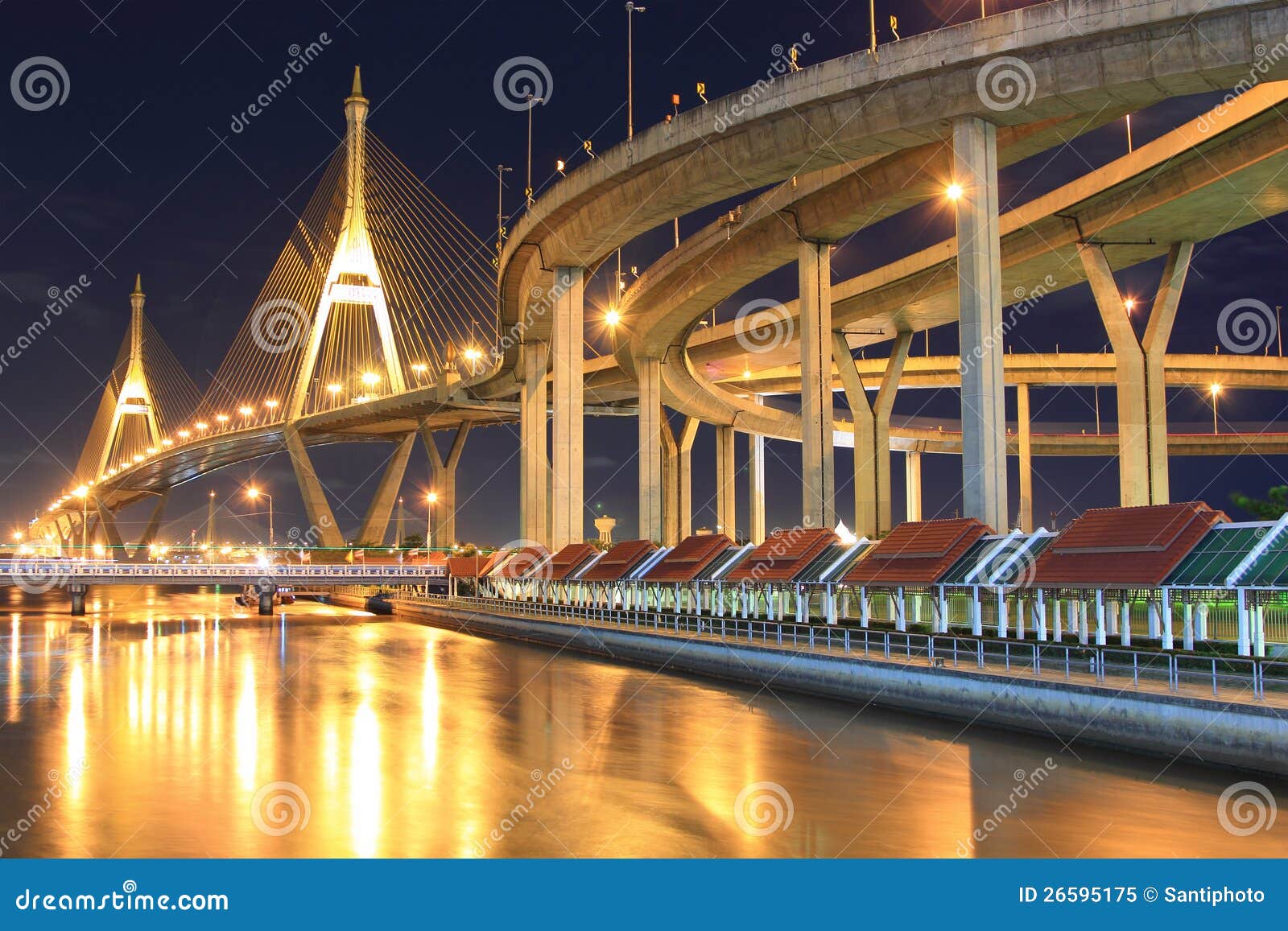 Curve of suspension bridge stock image. Image of concrete - 26595175