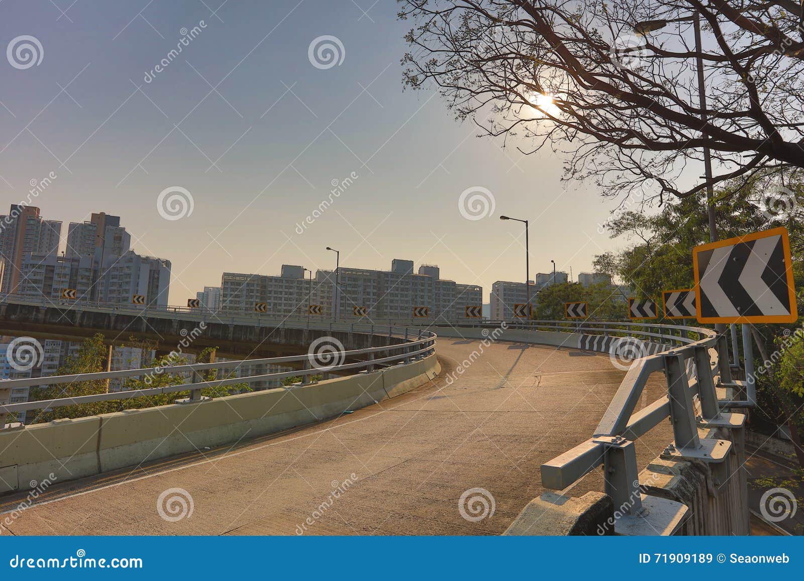 The Curve of Suspension Bridge Stock Image - Image of route, curve ...
