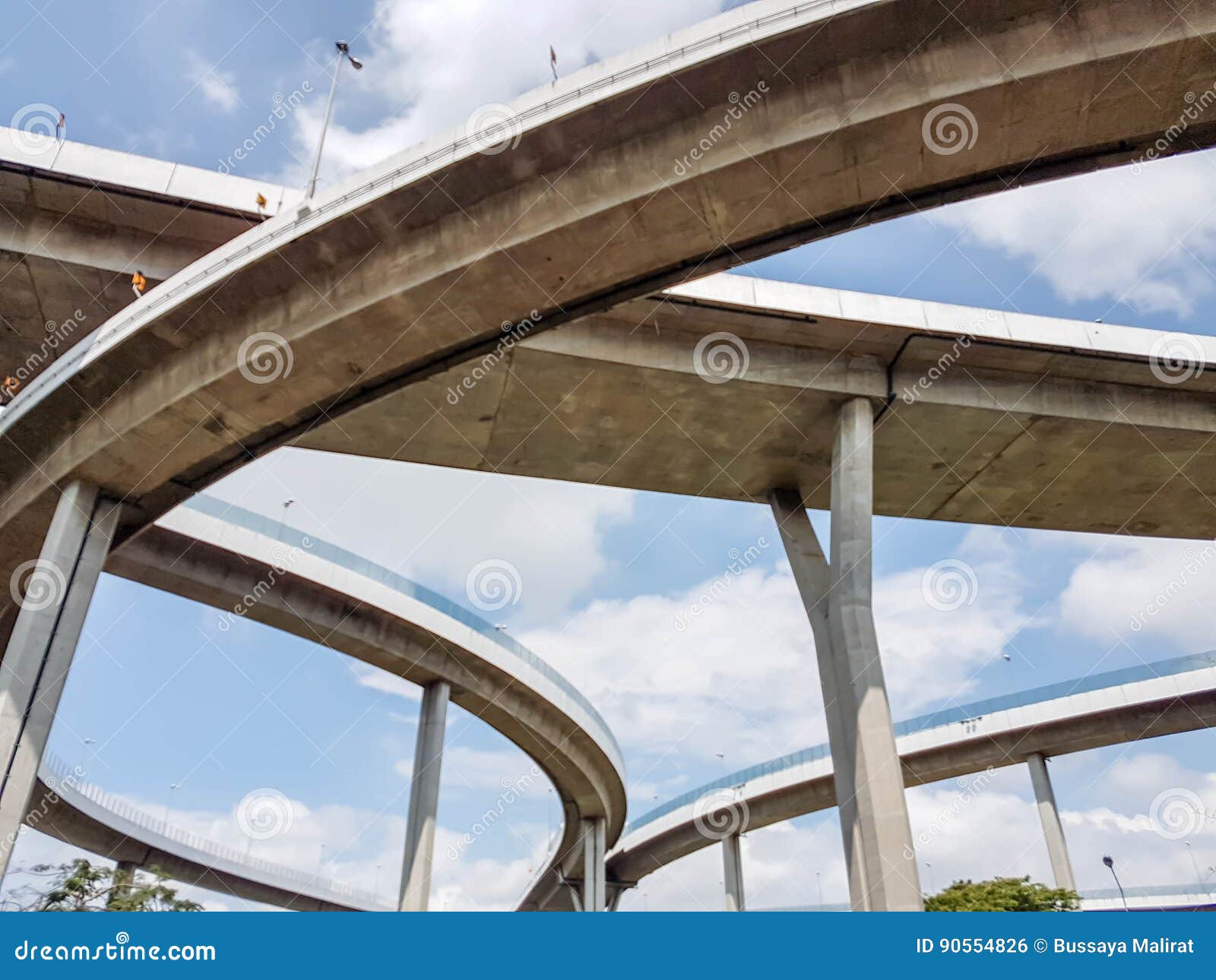 The Curve of Suspension Bridge Stock Photo - Image of architecture ...