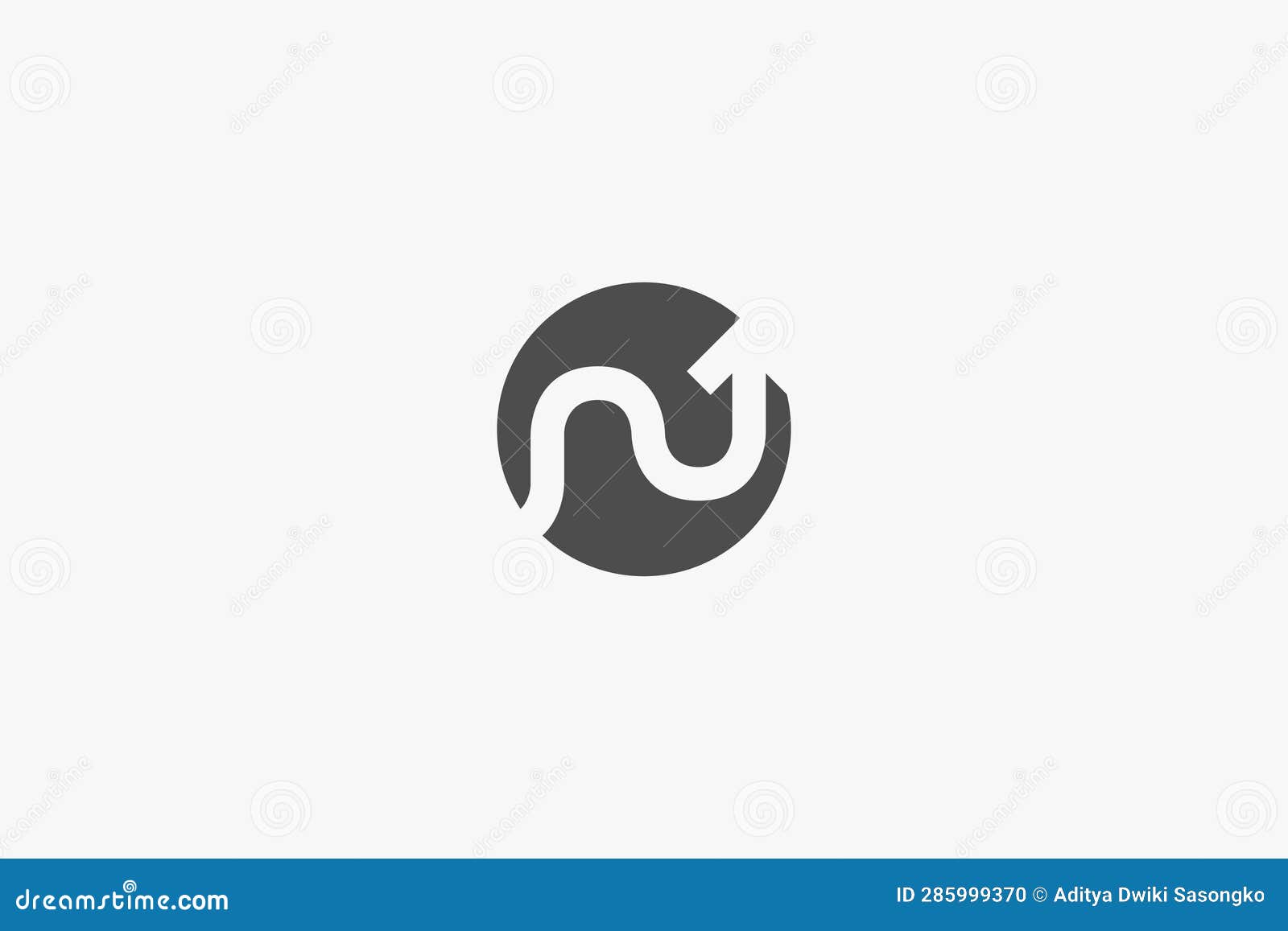 Curve Up Arrow Progress in Circle Icon or Logo Stock Vector ...