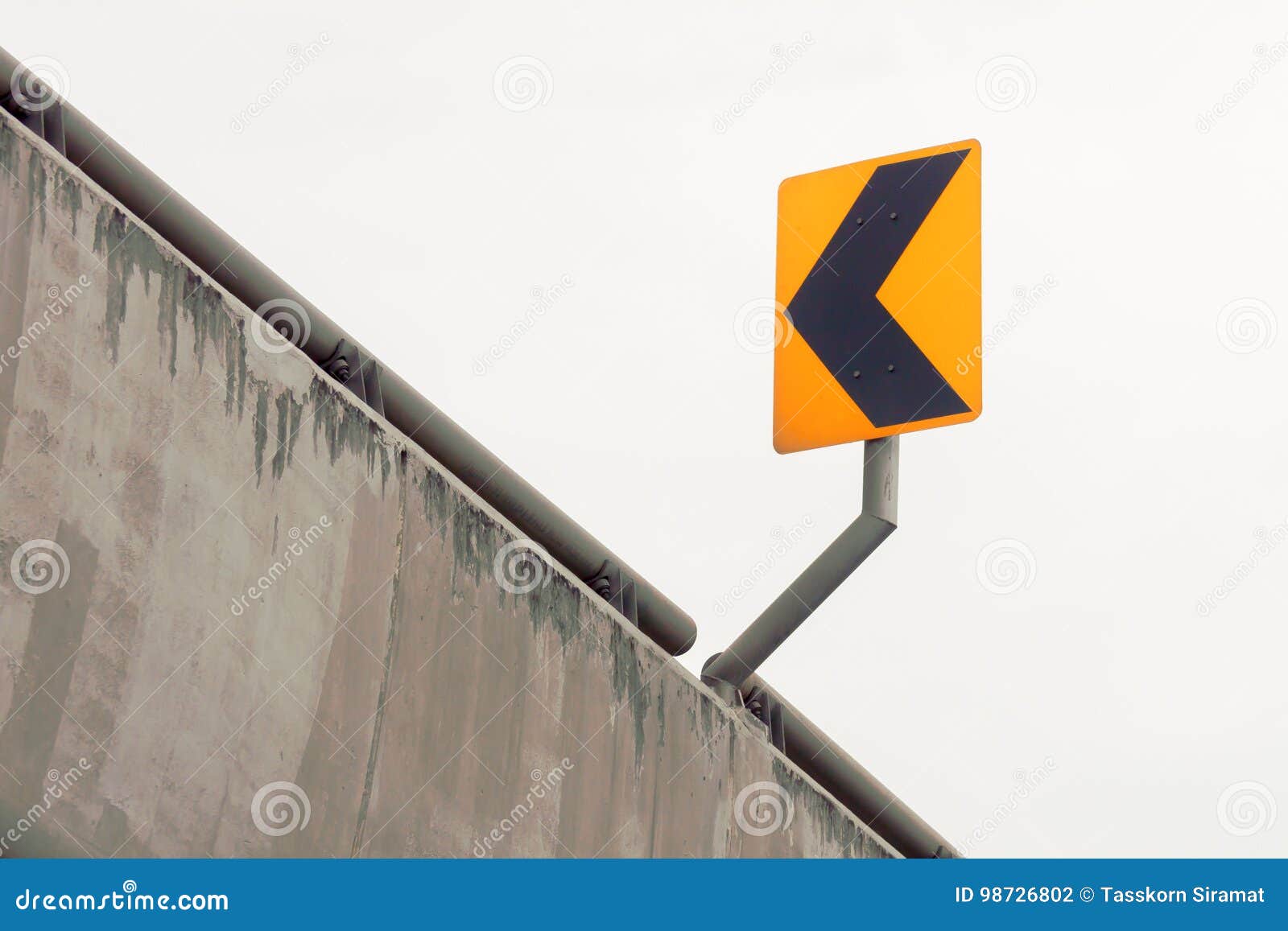 Curve Warning Sign on the Road . Curve Sign Stock Photo - Image of ...