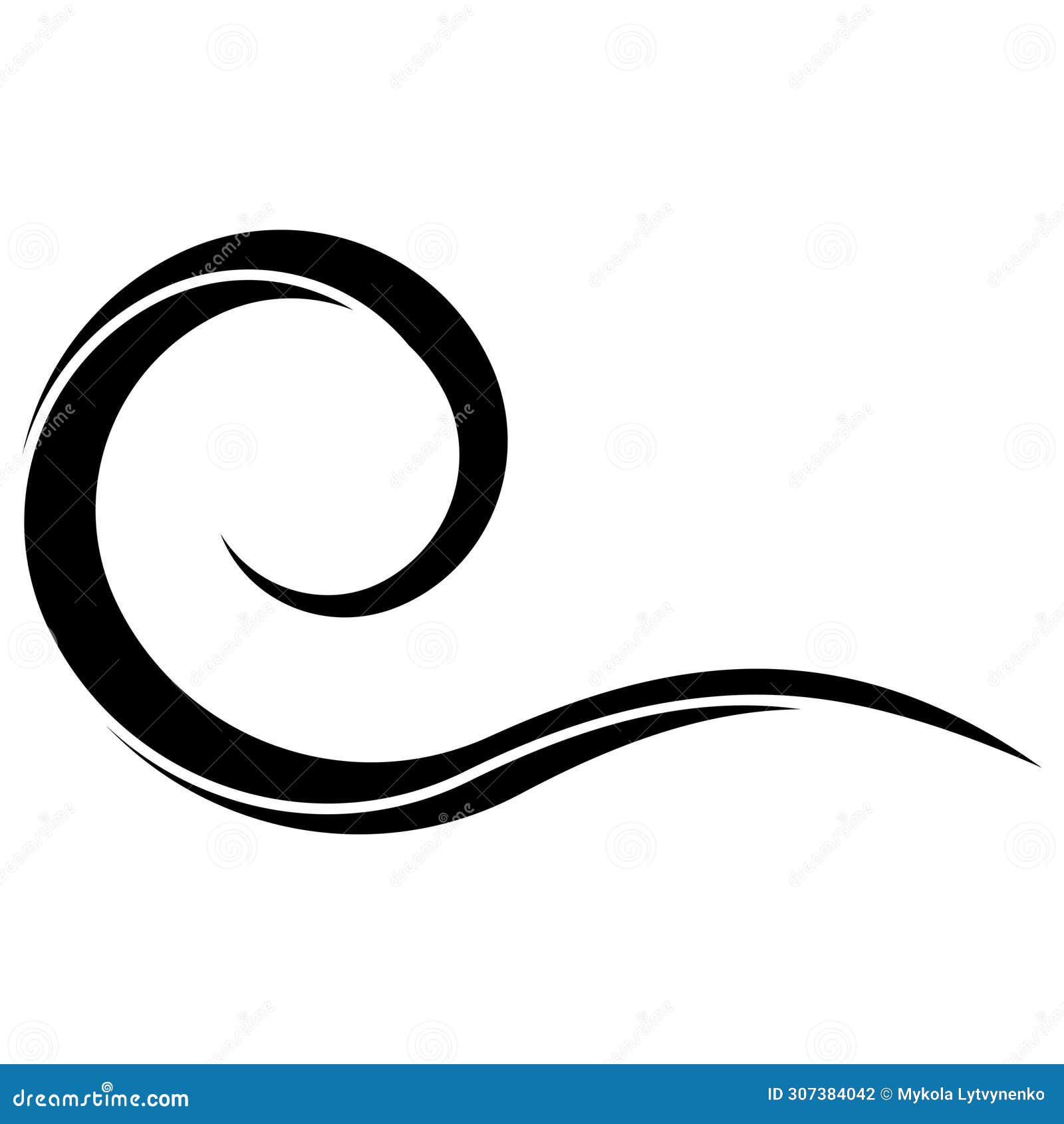 Curve Wave Form Twisted Curl, Sea Wave Swish Splash Stock Vector ...