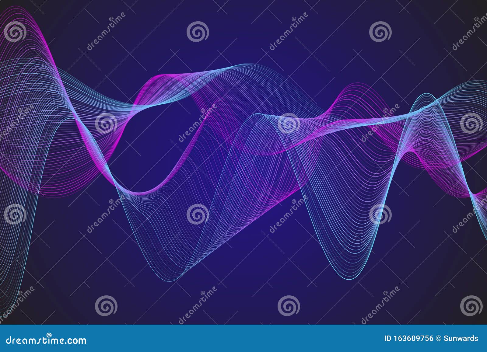 Curve Wavy Lines Science and Technology Background. Stock Vector ...