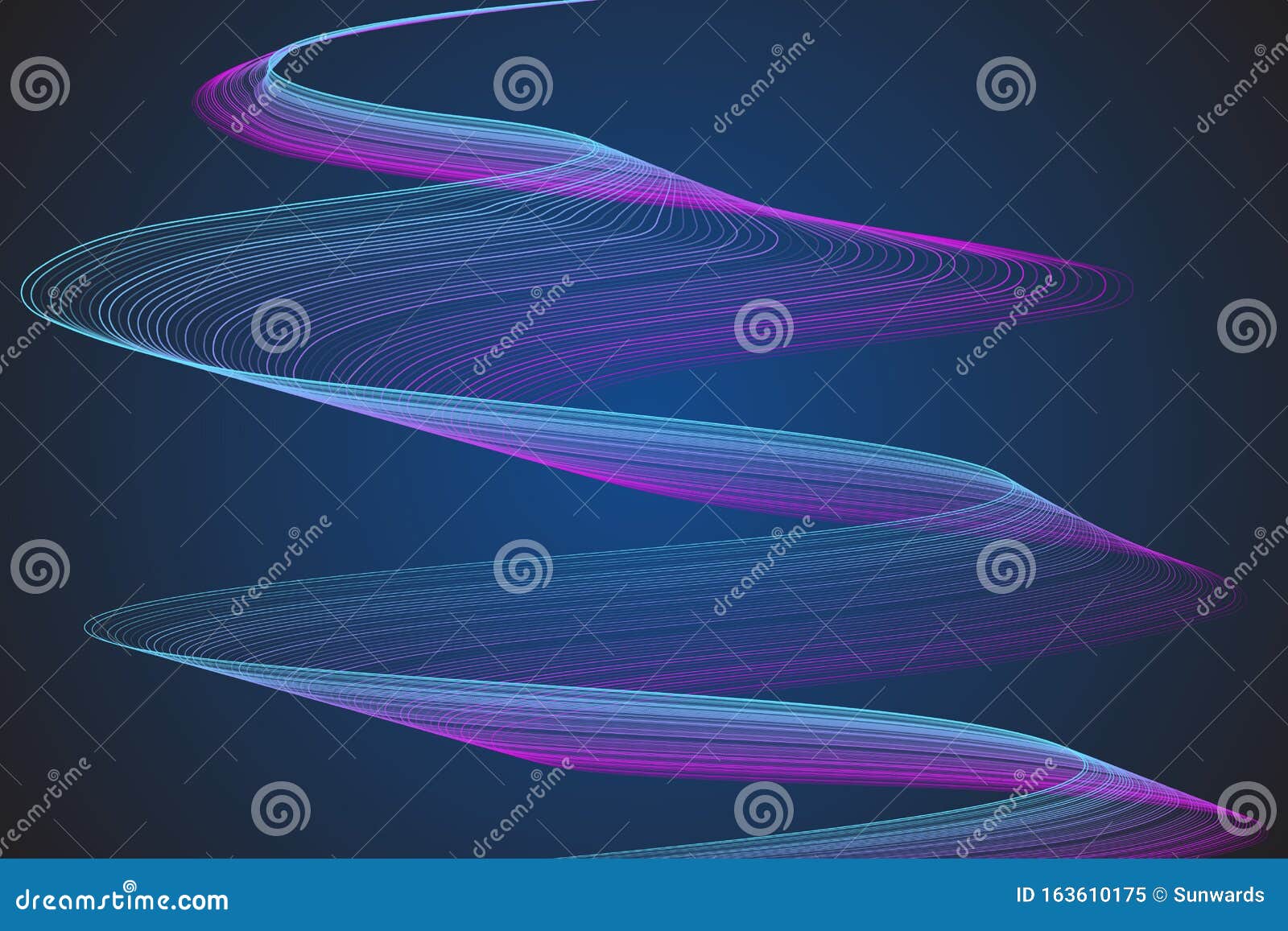 Curve Wavy Lines Science and Technology Background. Stock Vector ...