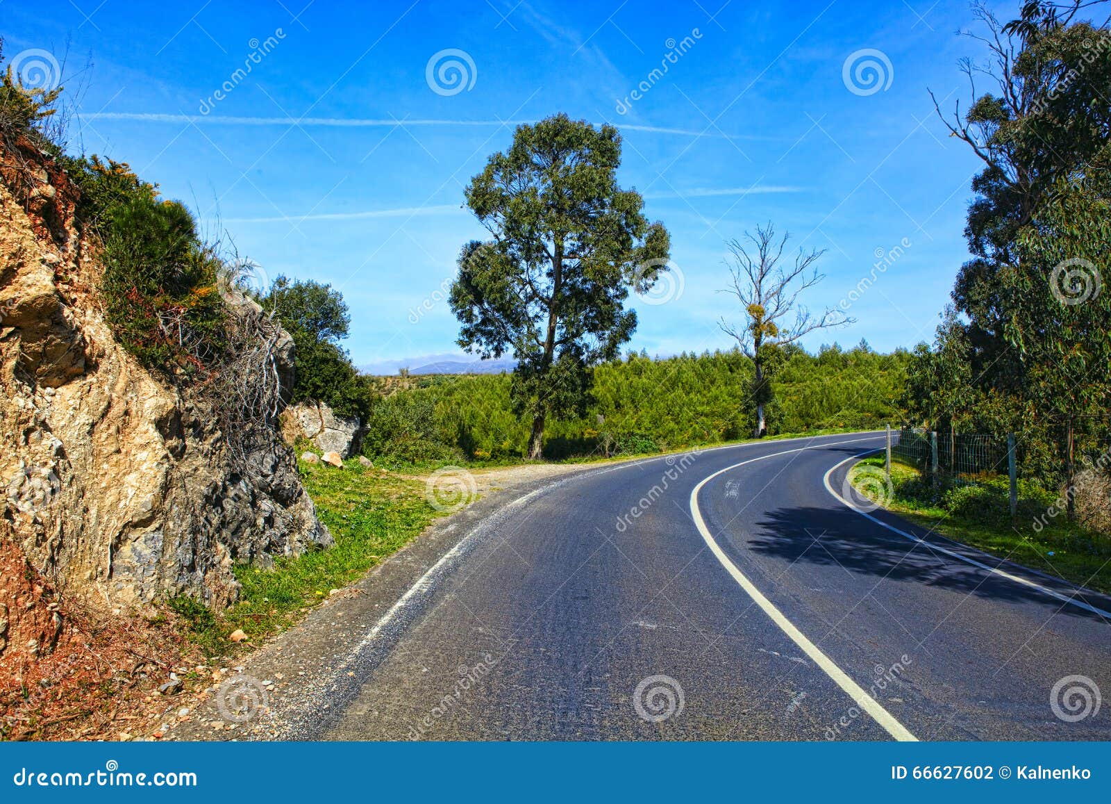 Curve way of asphalt road stock photo. Image of freeway - 66627602