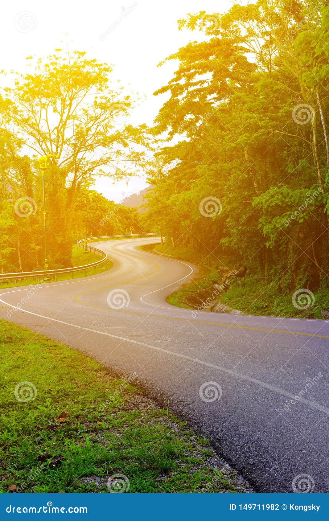 Curve Way of Road in Thailand Stock Photo - Image of morning, outdoor ...