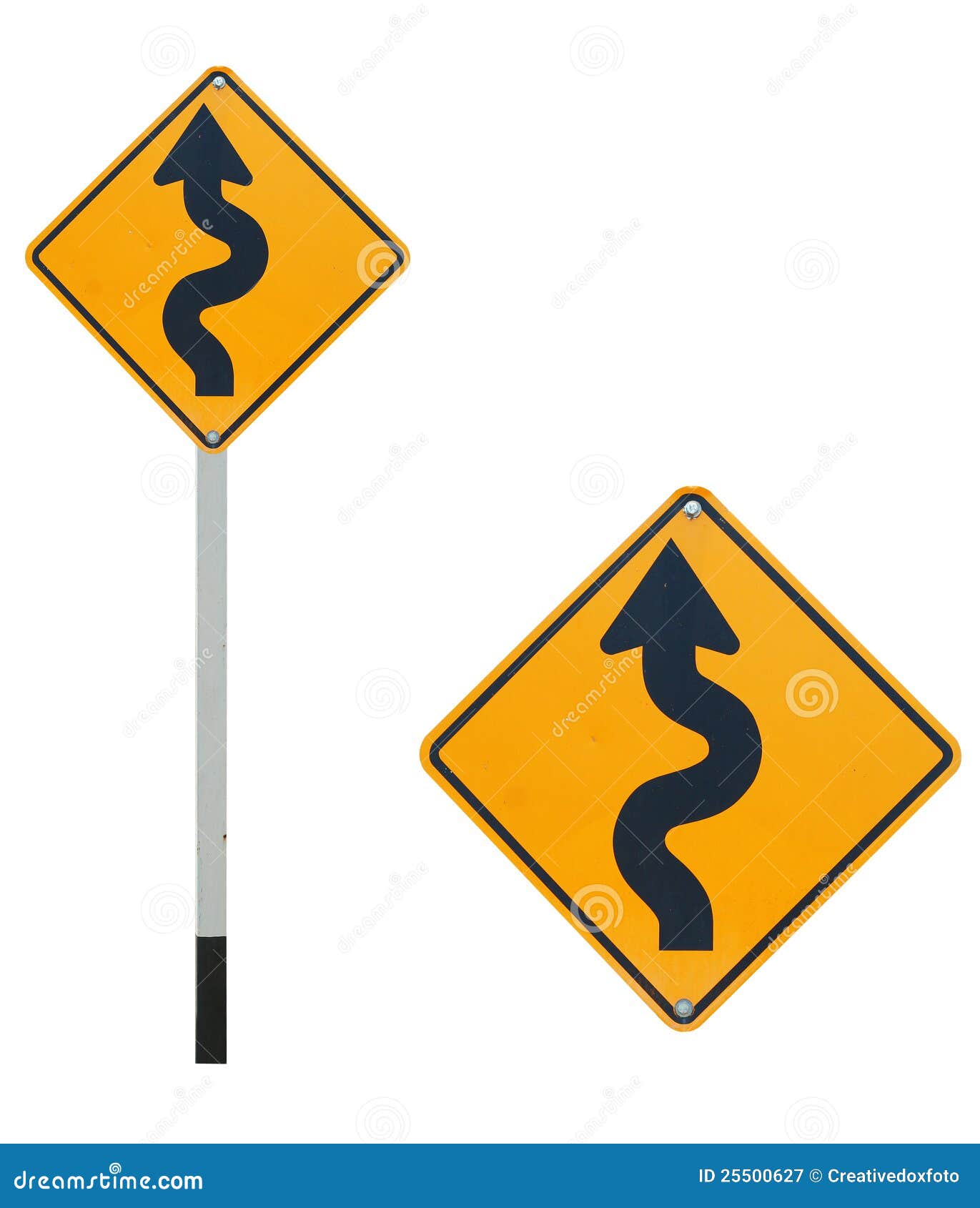 Curve way traffic sign stock image. Image of turn, direction - 25500627
