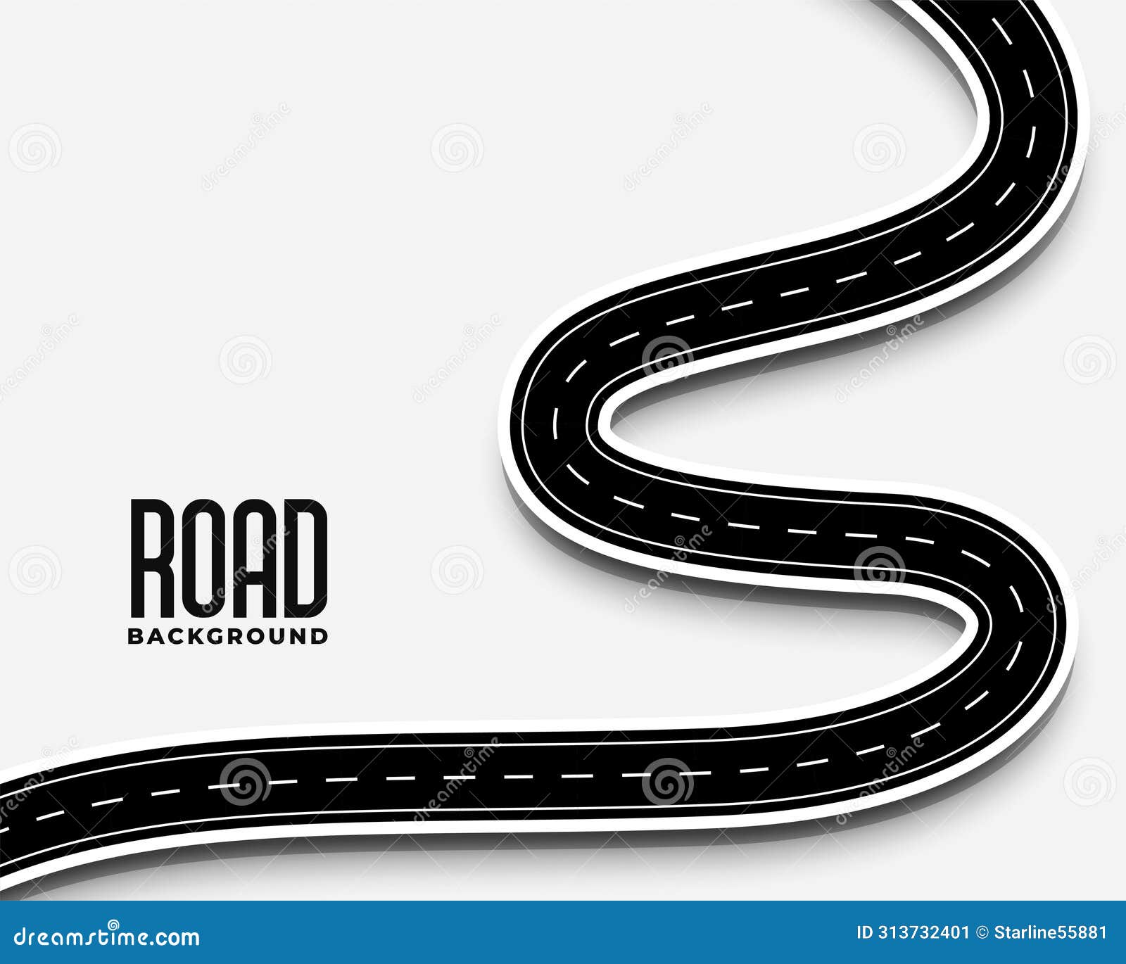 Curve Winding Road Pathway in 3d Style Design Stock Vector ...