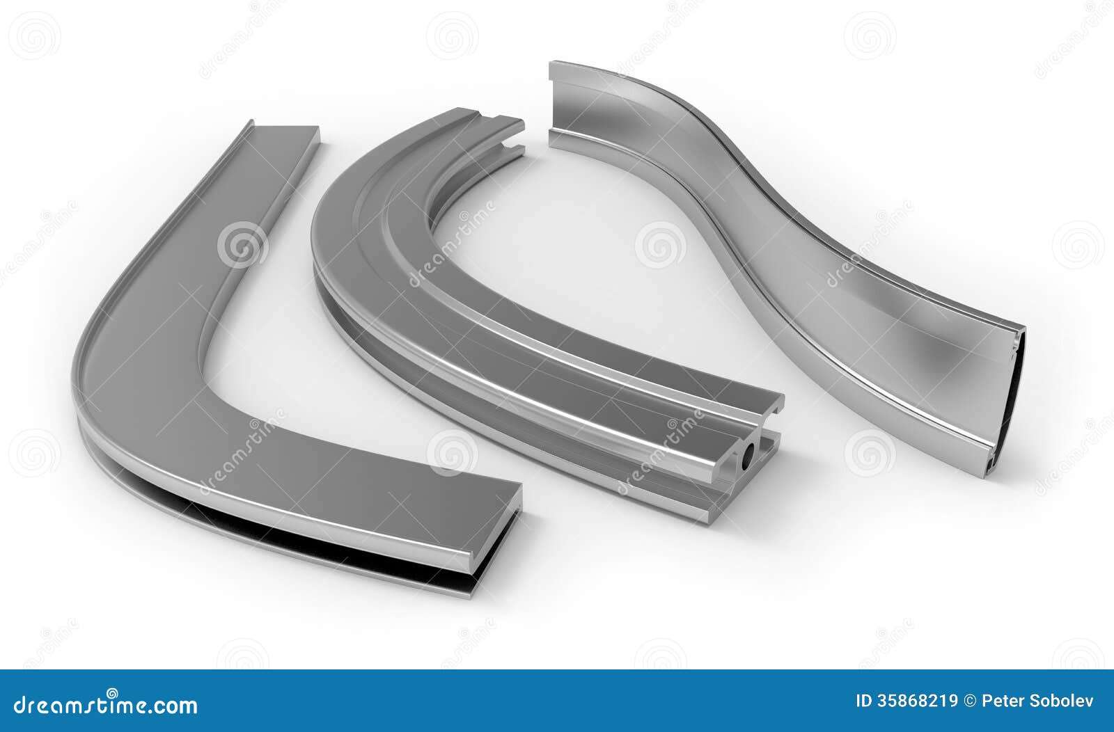Curved aluminum profile stock illustration. Illustration of aluminum ...