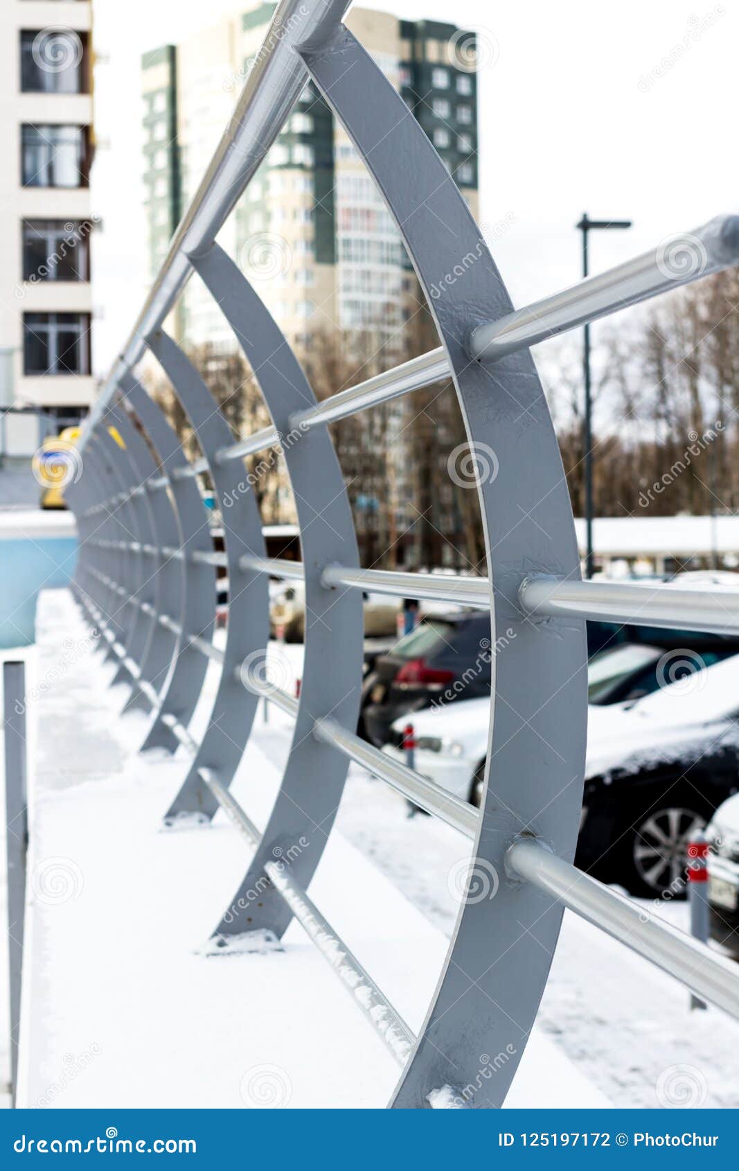 The curved arc fence stock photo. Image of fencing, metal - 125197172