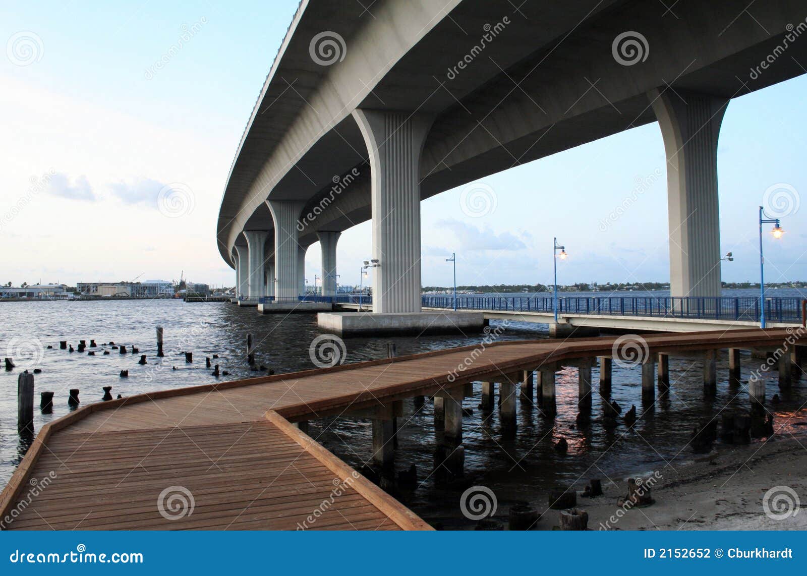 Curved Architecture Bridge stock photo. Image of piers - 2152652