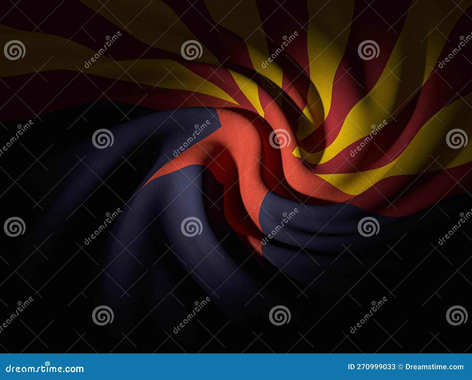Curved Arizona flag stock illustration. Illustration of independence ...