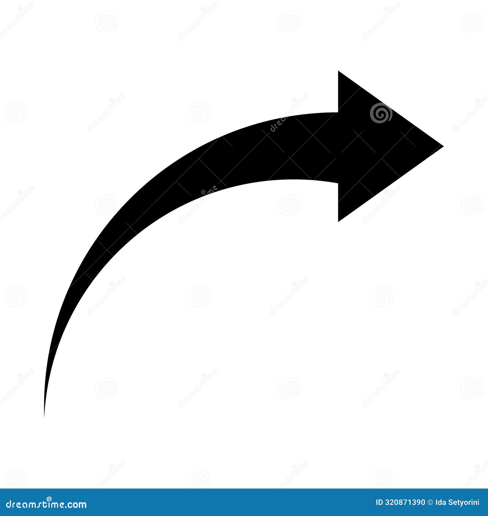 Curved Arrow Direction Sign Icon Stock Illustration - Illustration of ...