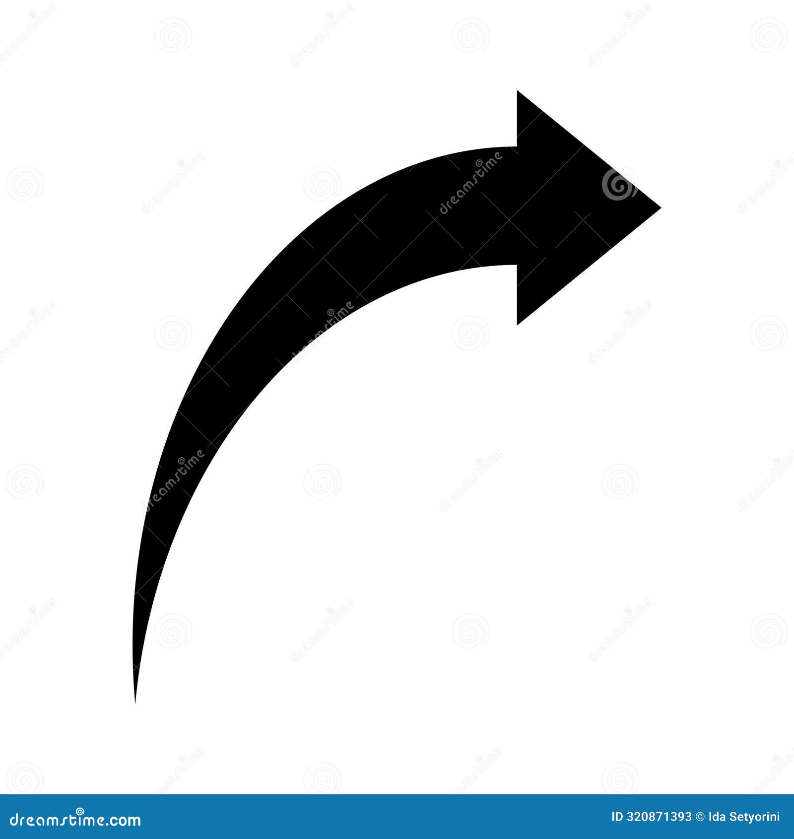 Curved Arrow Direction Sign Icon Stock Illustration - Illustration of ...