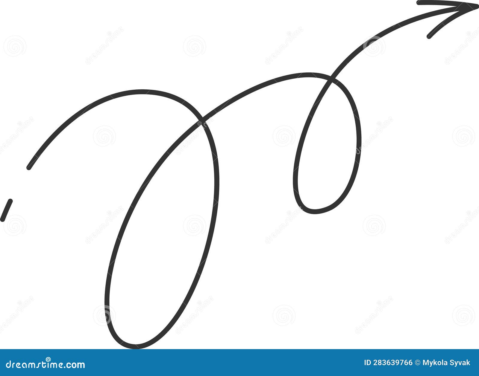 Curved Arrow Doodle stock vector. Illustration of hand - 283639766