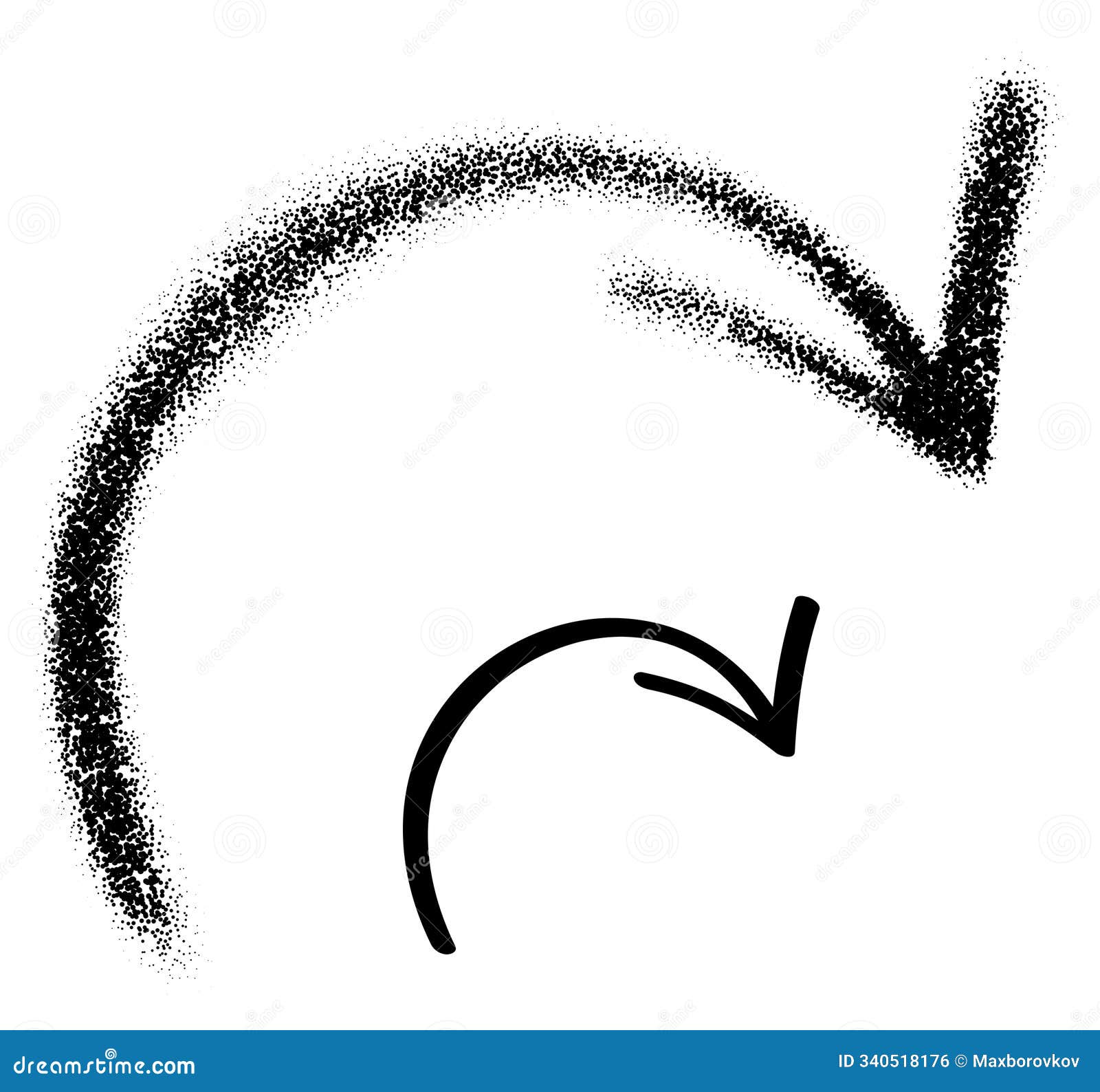 Curved Arrow with Dotted Motion Effect Vector Illustration Stock ...