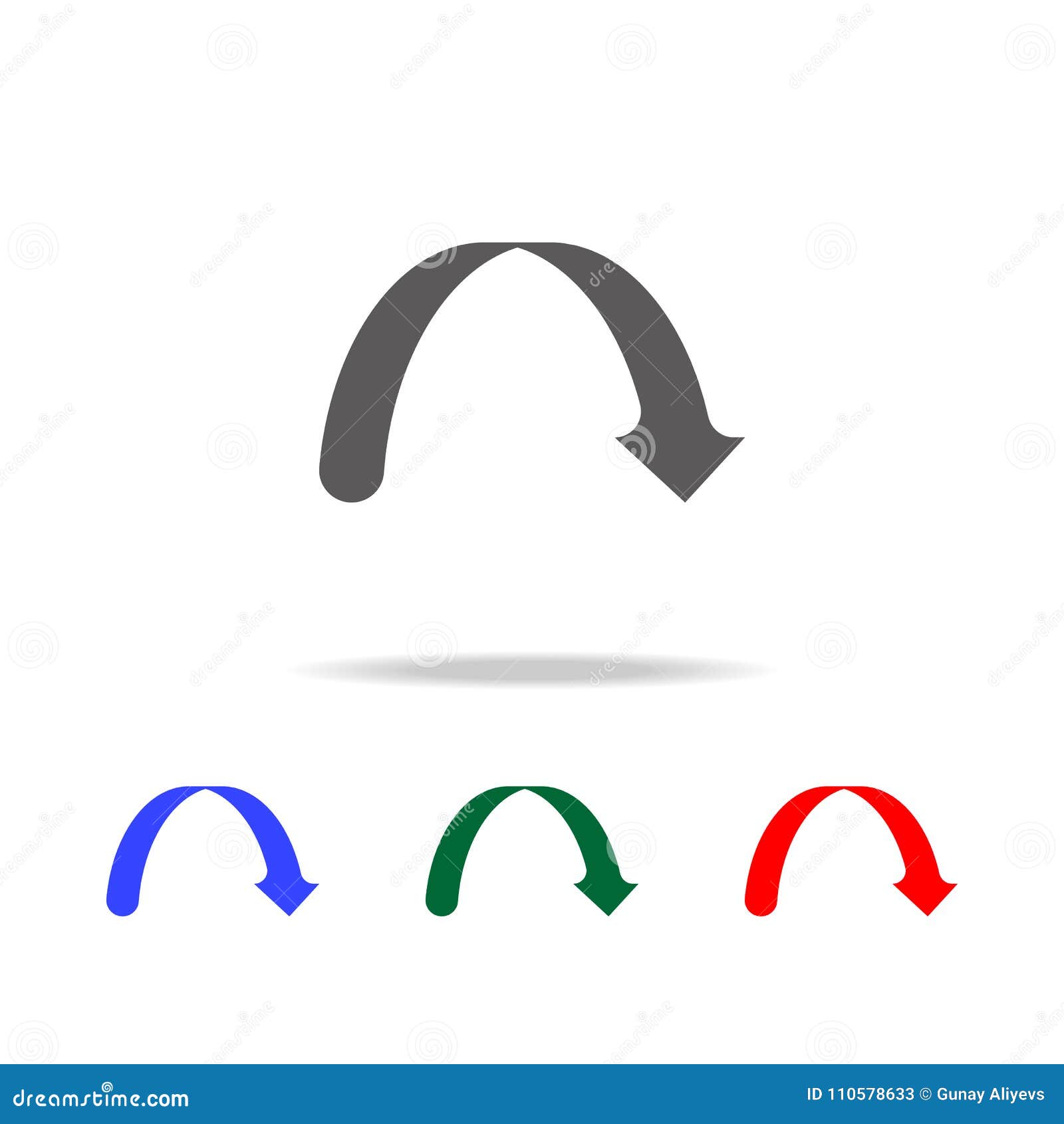 Curved Arrow Icon. Elements in Multi Colored Icons for Mobile Concept ...