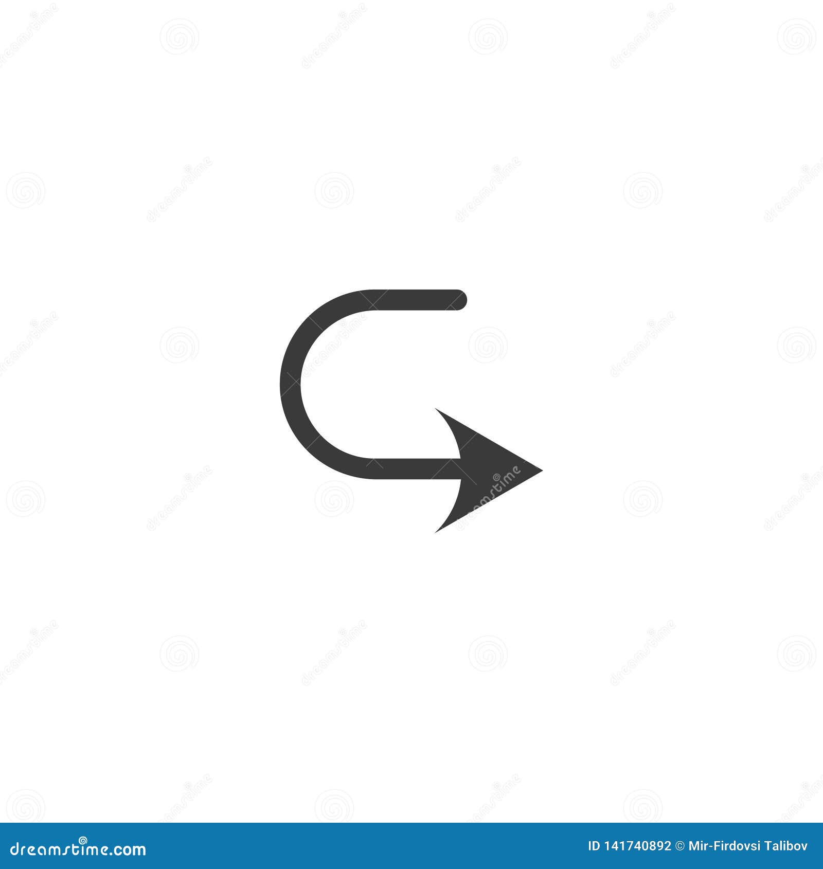Curved Arrow Icon Vector. Curve Arrow Icon Stock Illustration ...