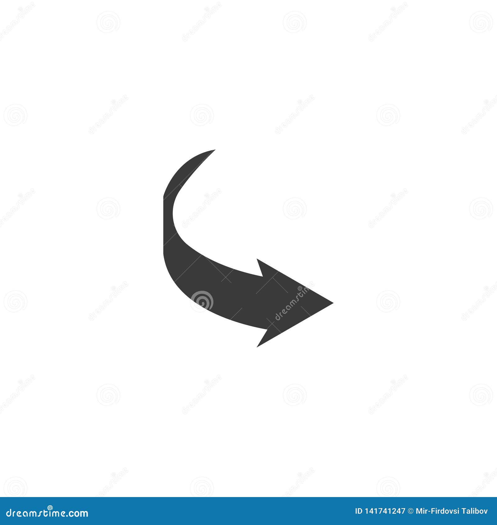 Curved Arrow Icon Vector. Curve Arrow Icon Stock Illustration ...