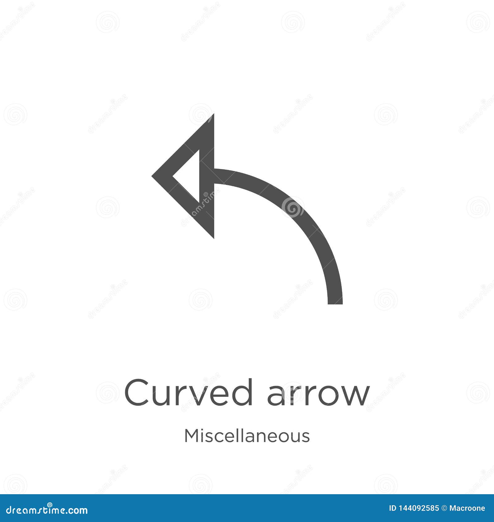 Curved Arrow Icon Vector from Miscellaneous Collection. Thin Line ...