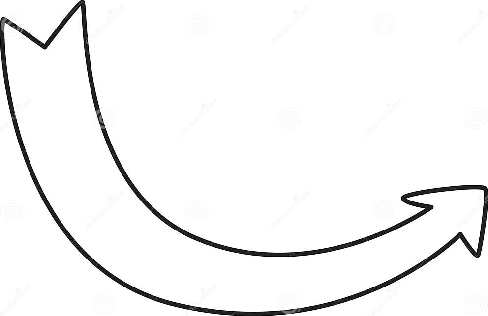 Curved Arrow Outline stock illustration. Illustration of icon - 309465570