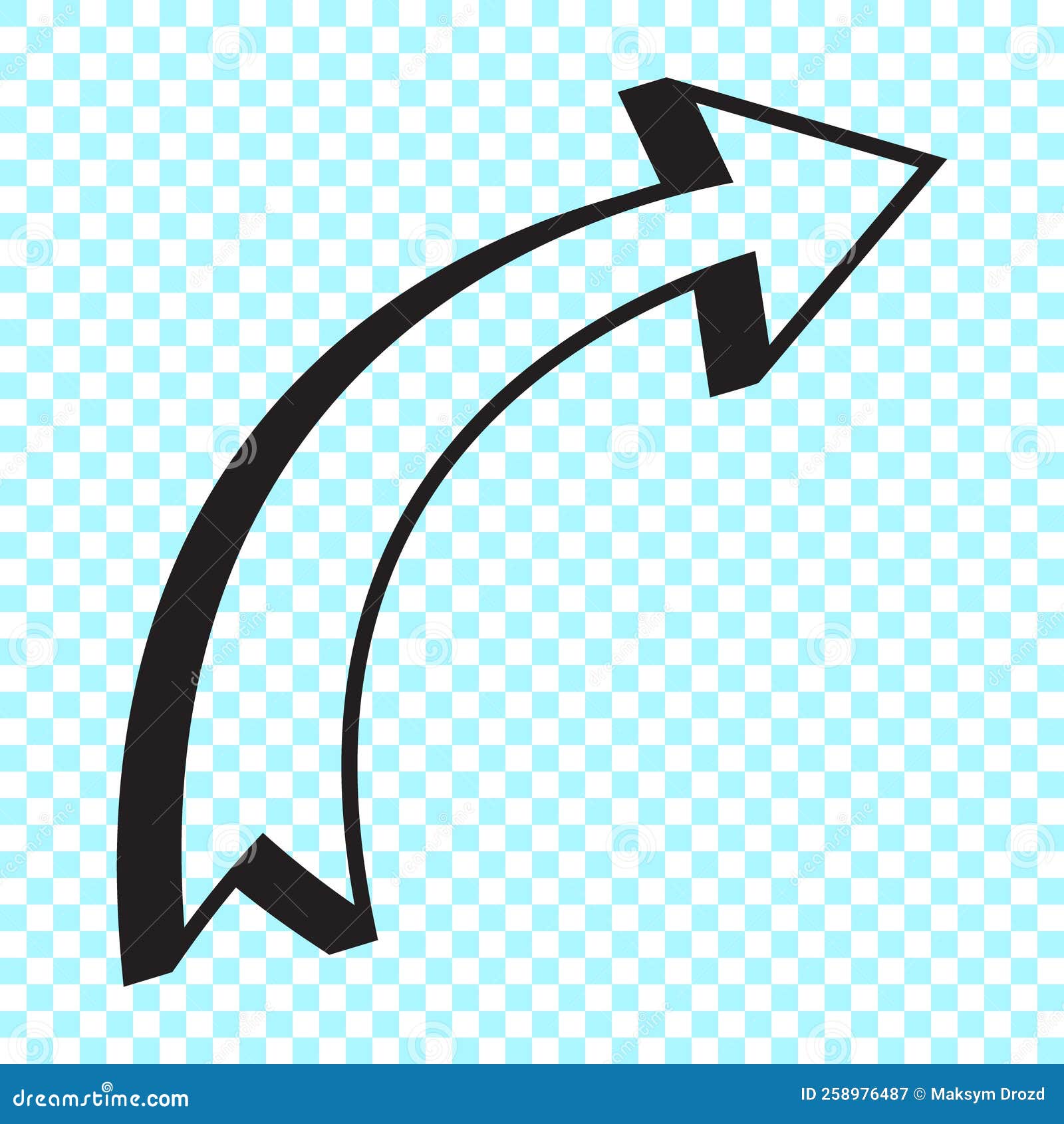 Curved Arrow Shape Vector Illustration. Stock Vector - Illustration of ...