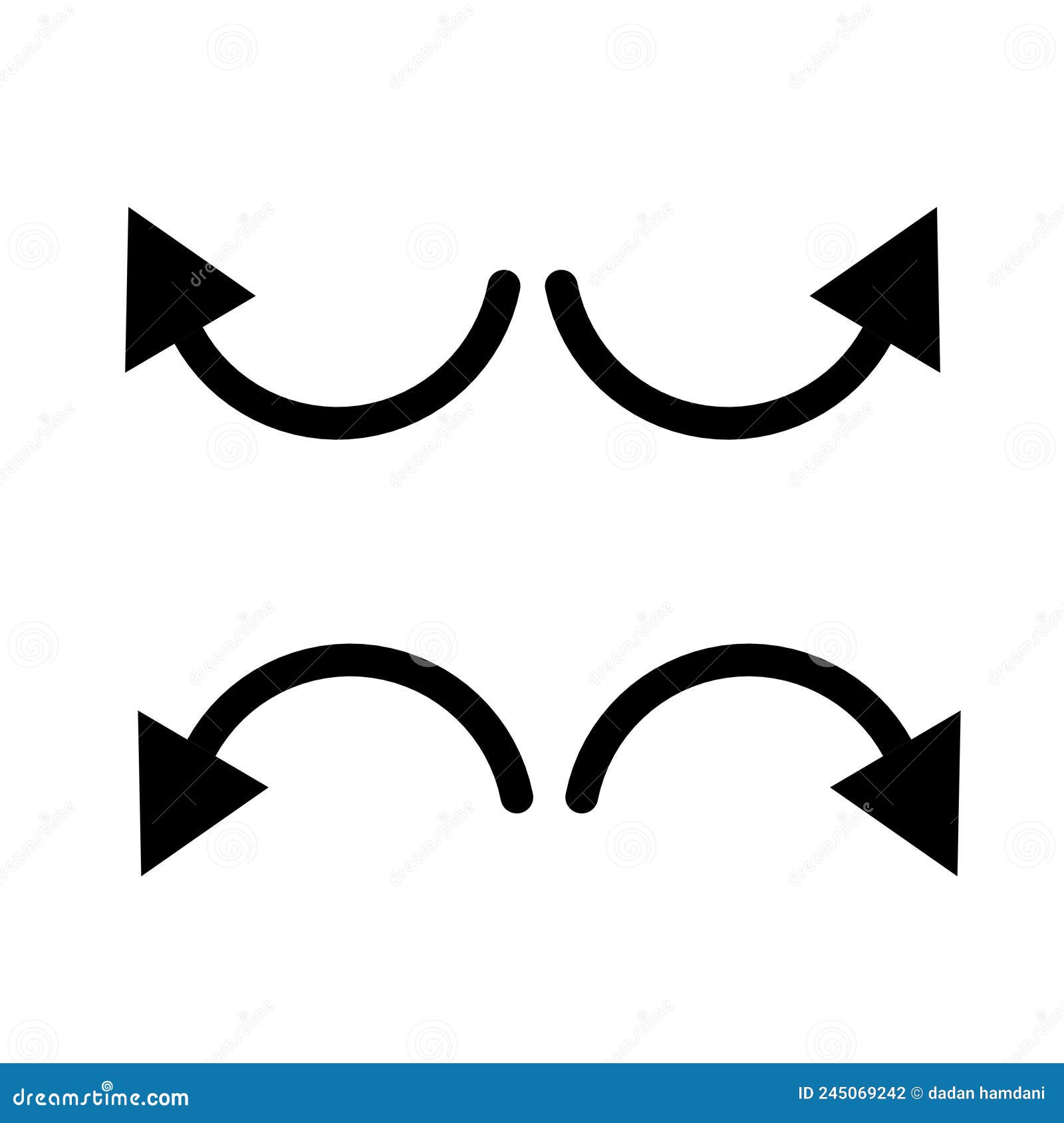 Curved Arrow Vector with Simple Design Stock Vector - Illustration of ...