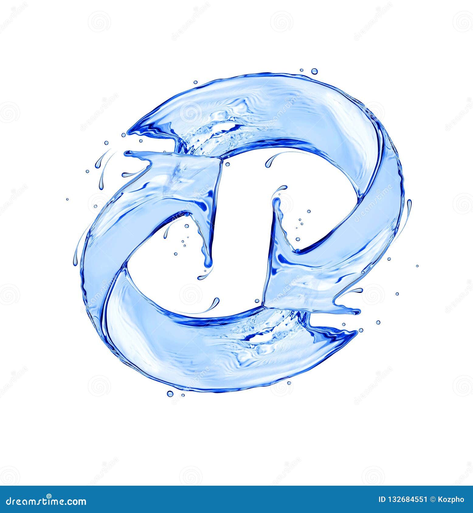 Curved Arrows Made Of Water Splashes In A Circular Motion Royalty-Free ...