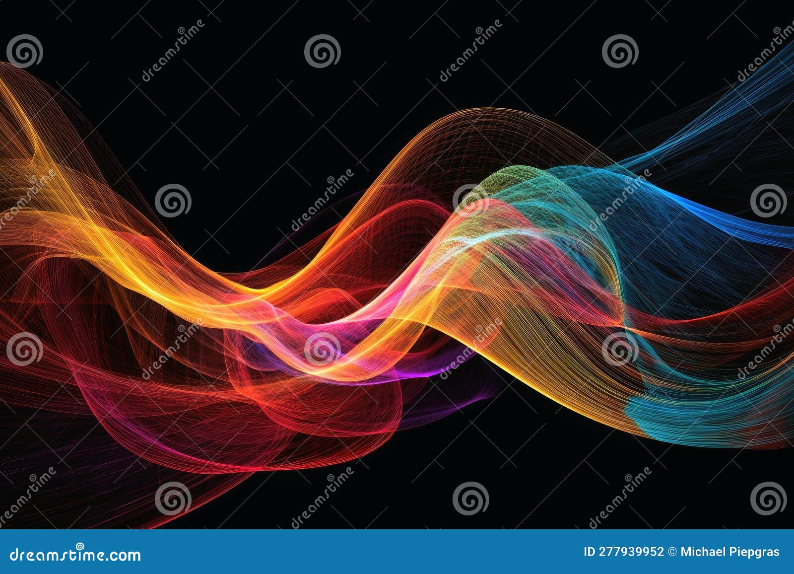 A Curved Background of Fine Luminous Threads in Bright Colours Created ...