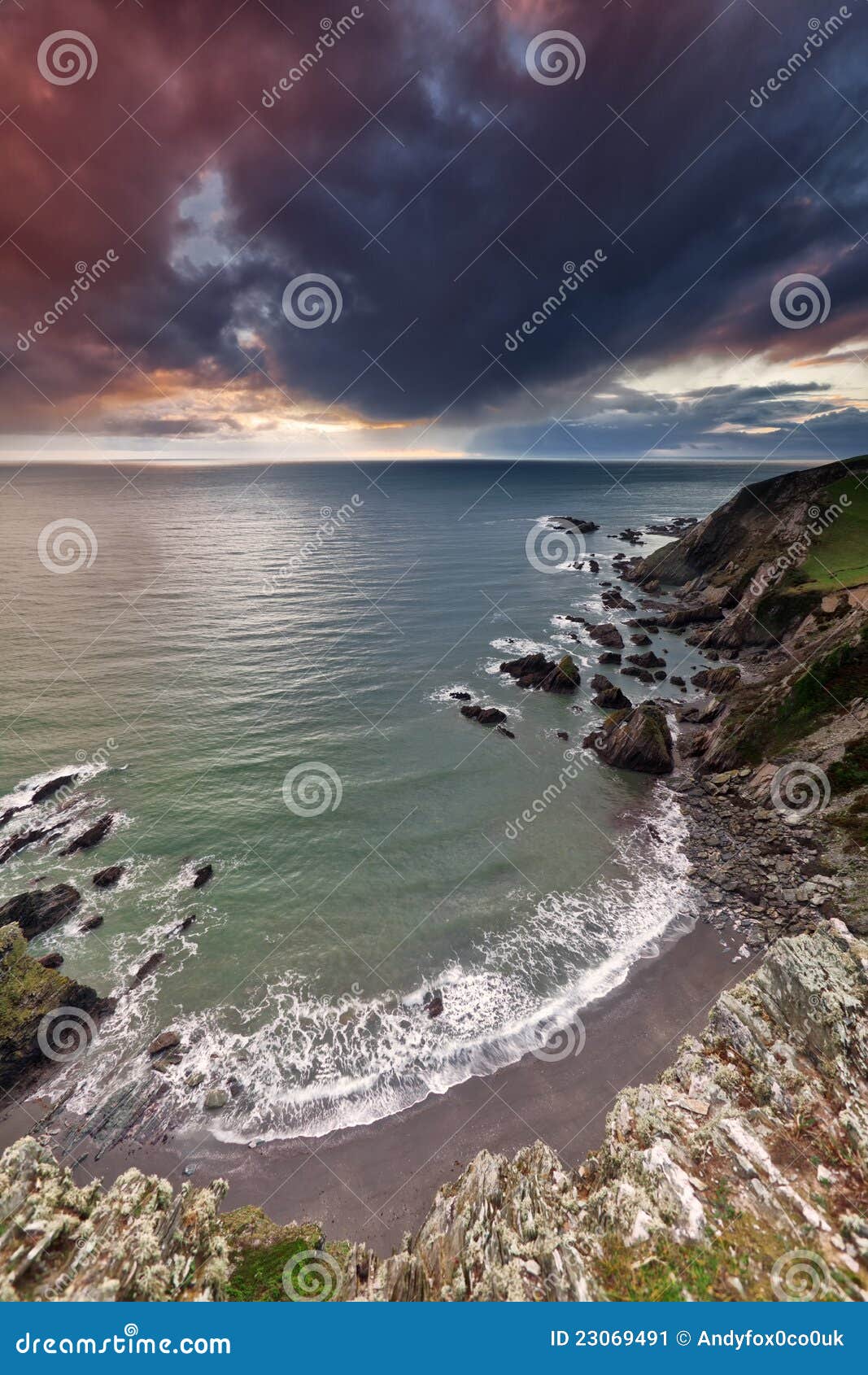 Curved Bay stock image. Image of coastal, kingsbridge - 23069491