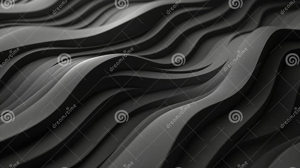 Abstract Black Wave Patterns Creating a Textured Surface in a Modern ...