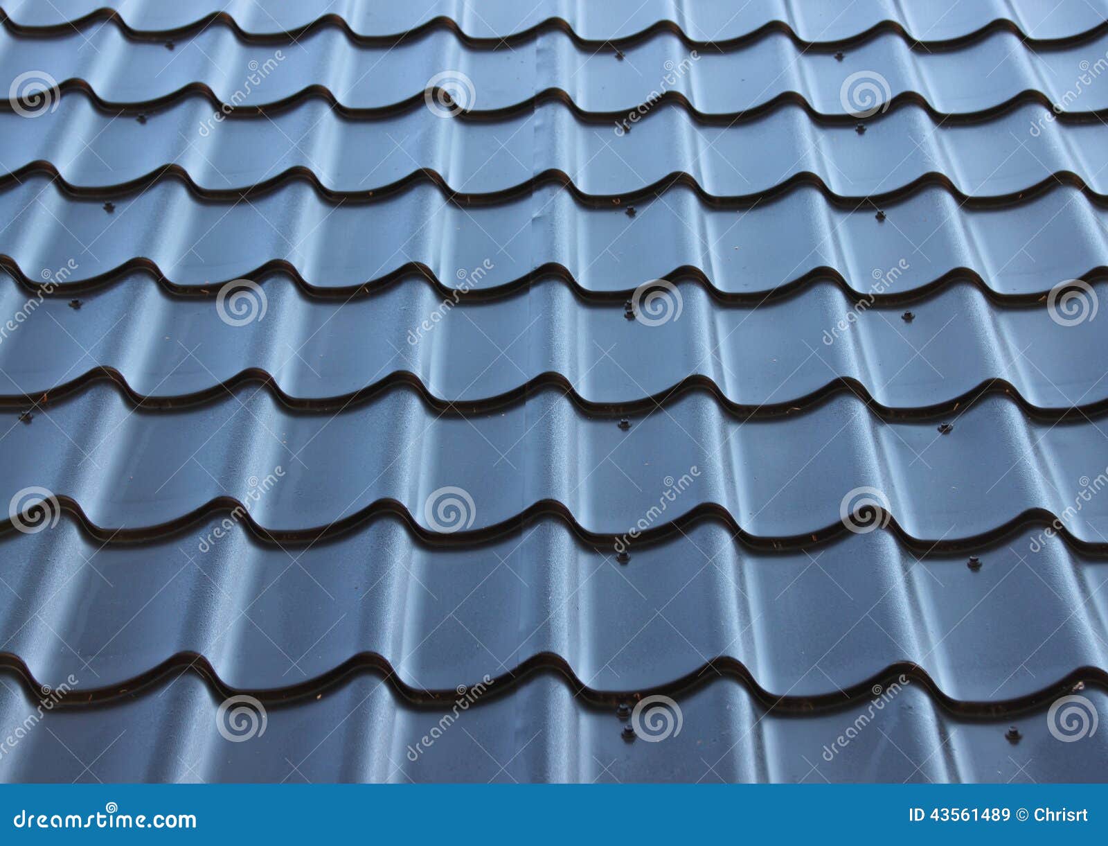 Curved Black Metal Roof with Wave Design Stock Image - Image of surface ...
