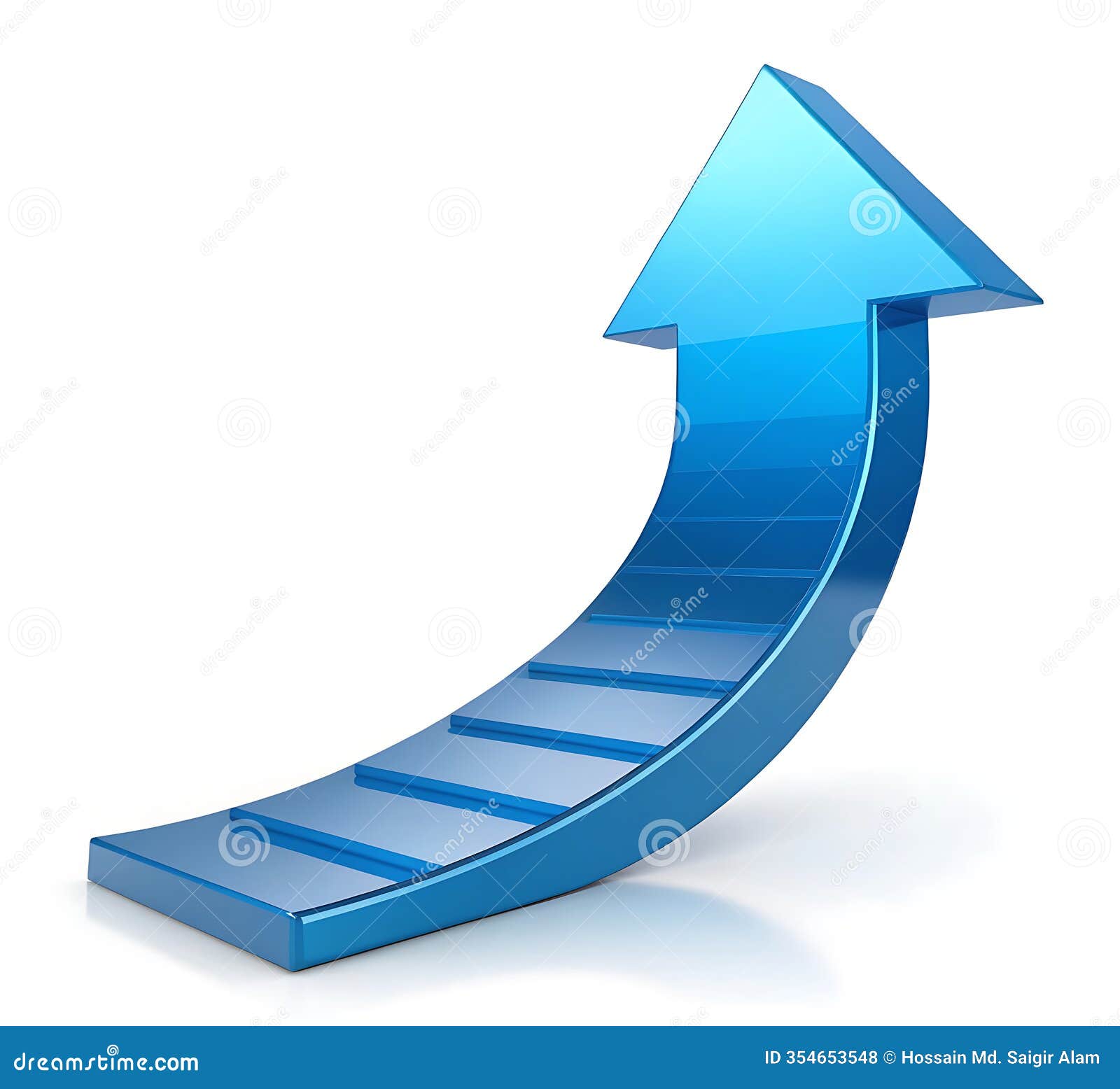 Curved Blue Arrow Ascending Symbol of Progress and Advancement Stock ...