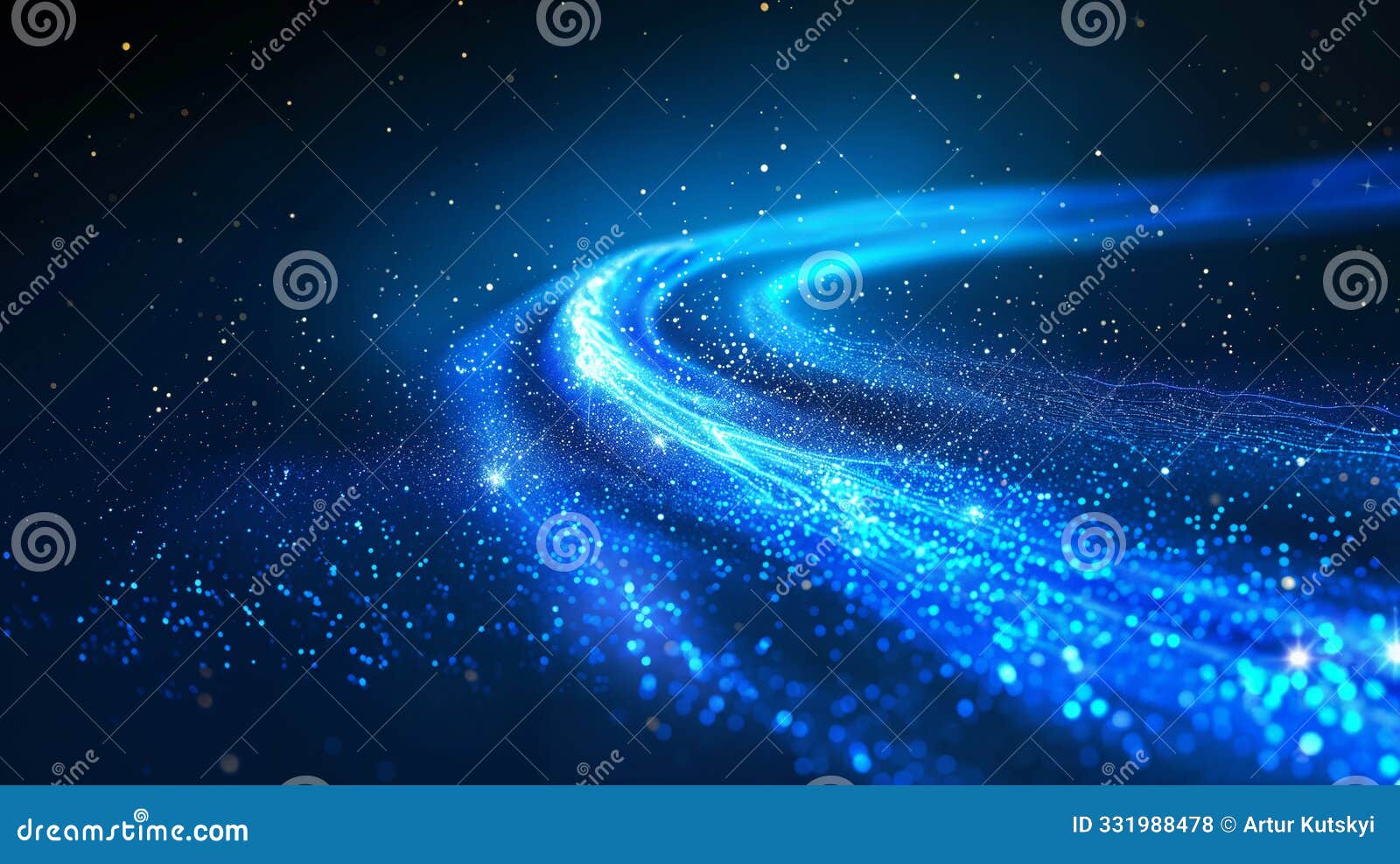 Curved Blue Light Streak with Visual Intensity Stock Photo - Image of ...