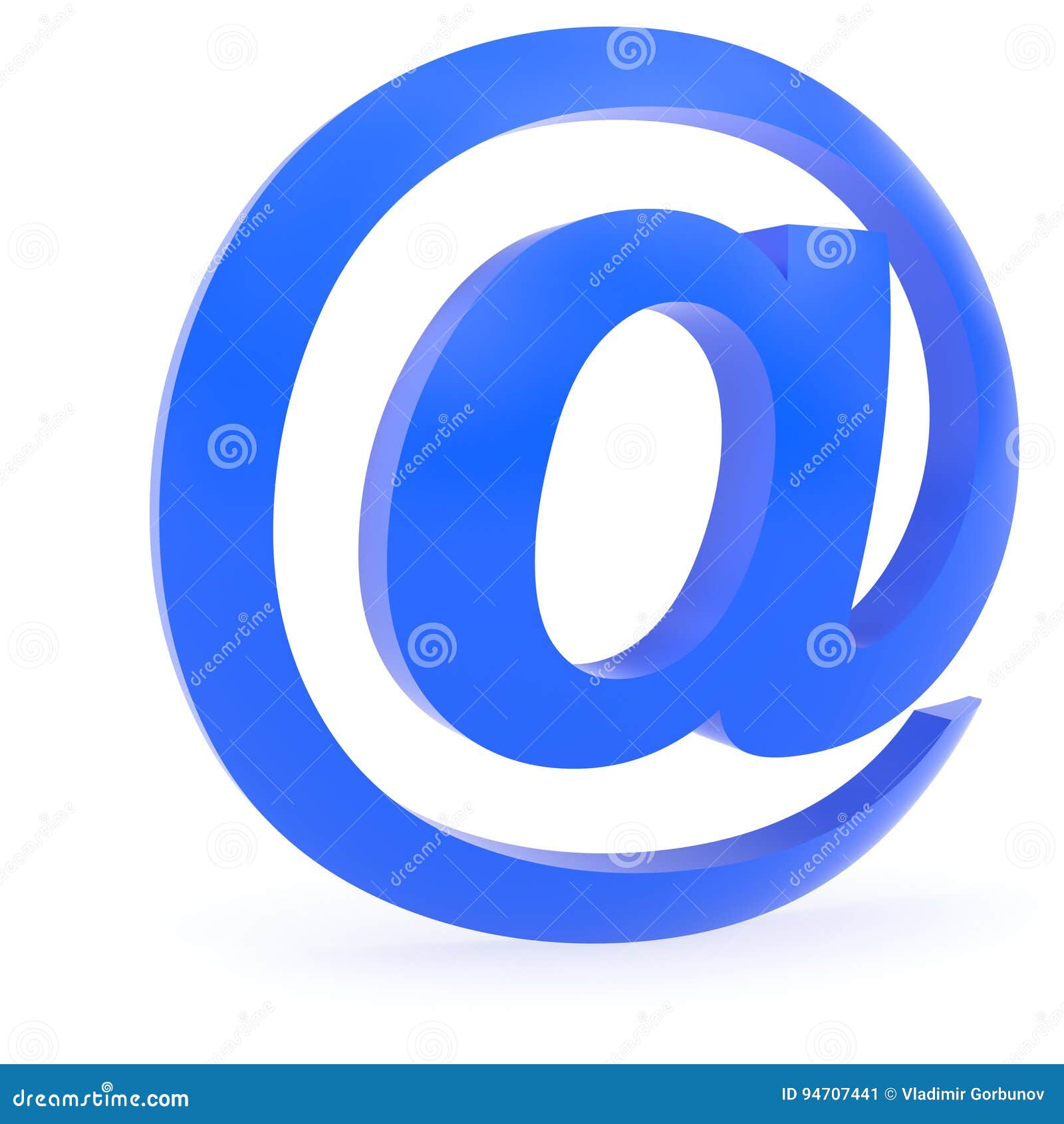 Curved blue at sign stock illustration. Illustration of shadows - 94707441