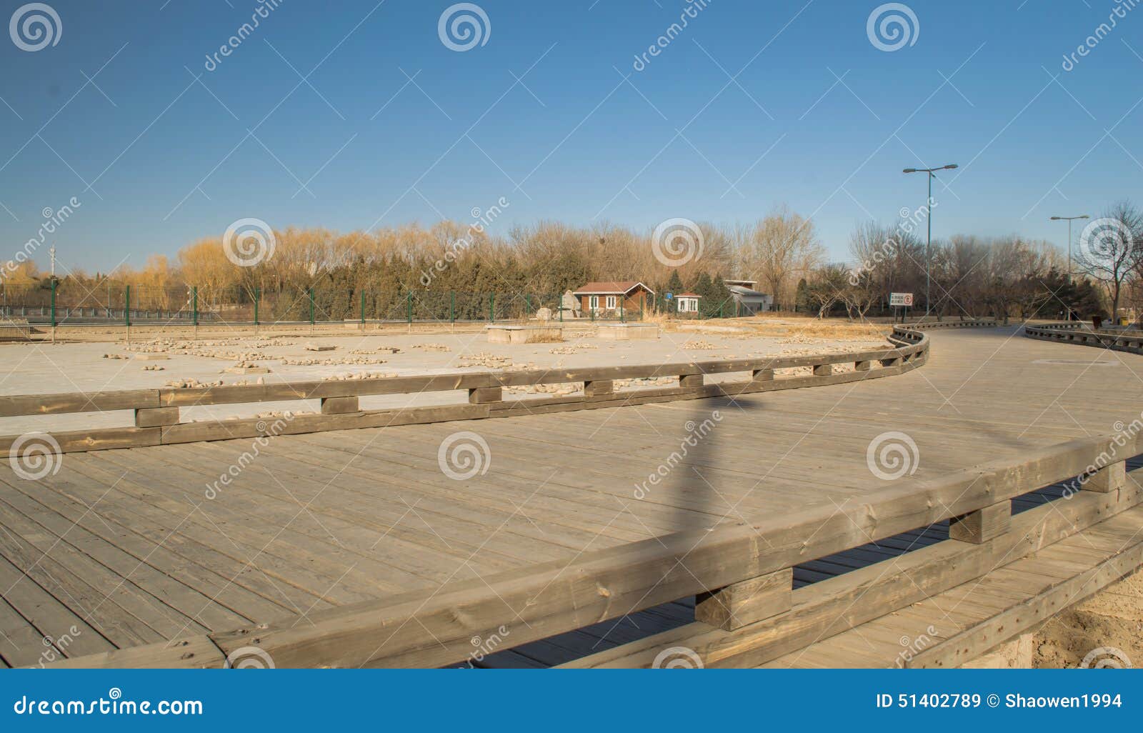 Curved Boardwalk Walking Path To An Observation Deck - In The Fall On ...