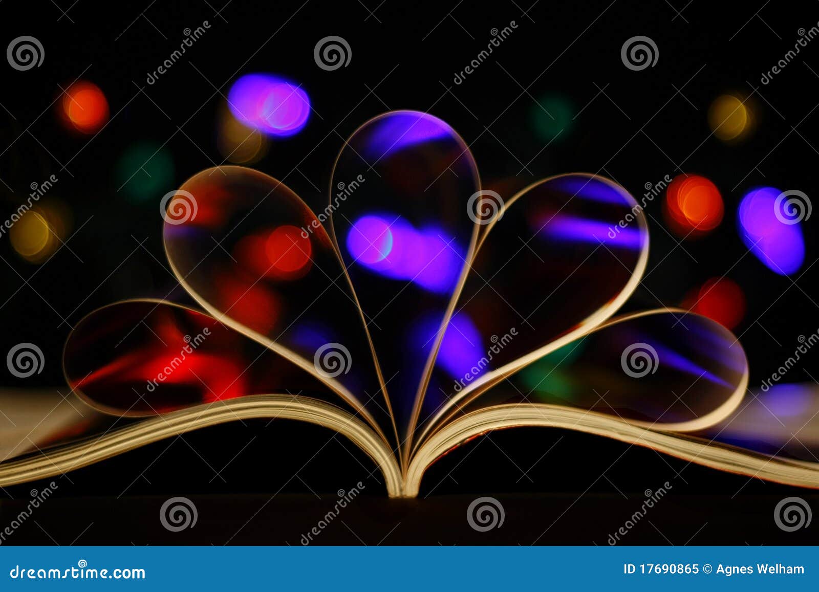 Curved Book Pages,with Background Lighting Stock Image - Image of ...