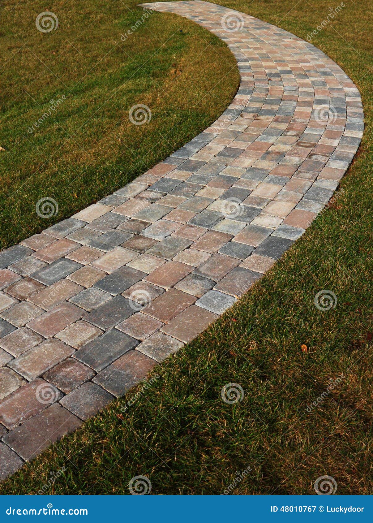 Curved Brick Path stock image. Image of forward, design - 48010767