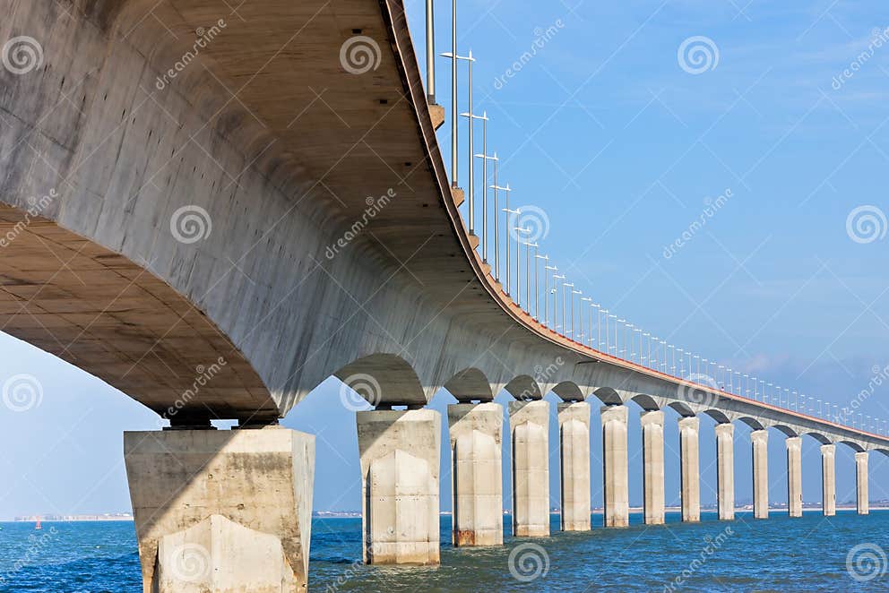 Curved Bridge Over the Water Stock Image - Image of highway, place ...