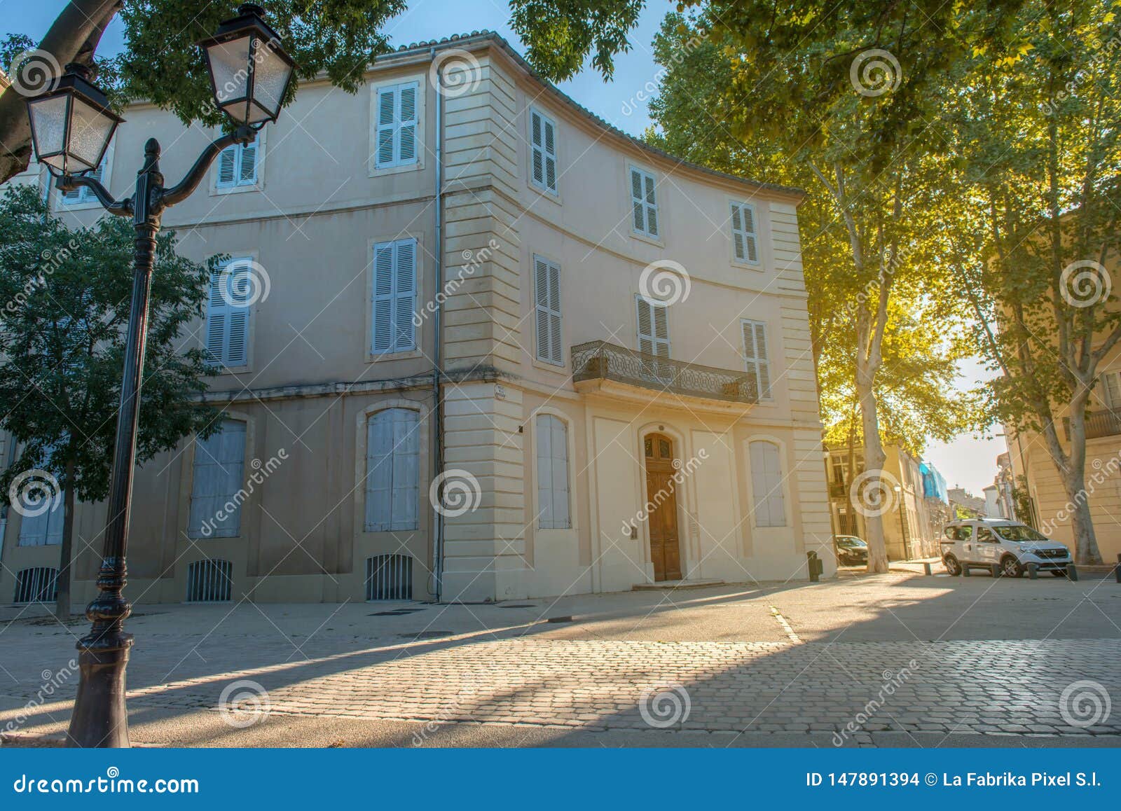 Curved building in Nimes stock photo. Image of south - 147891394