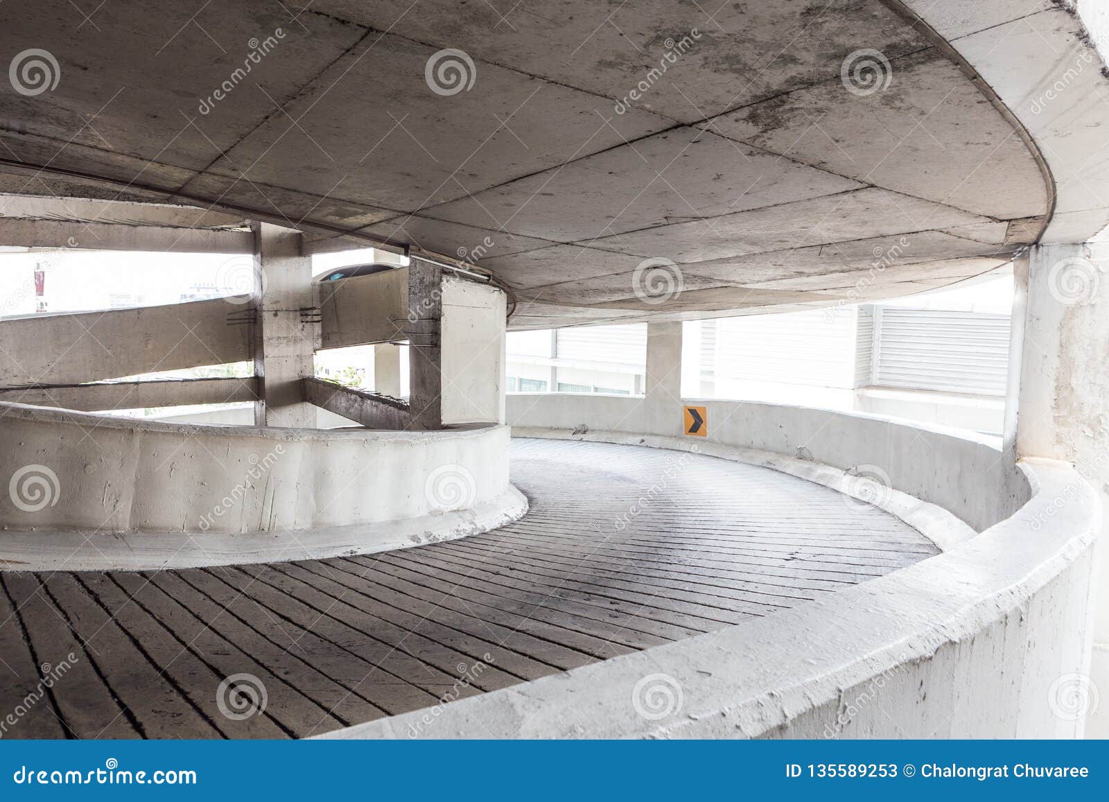 Curved on parking stock image. Image of round, inside - 135589253