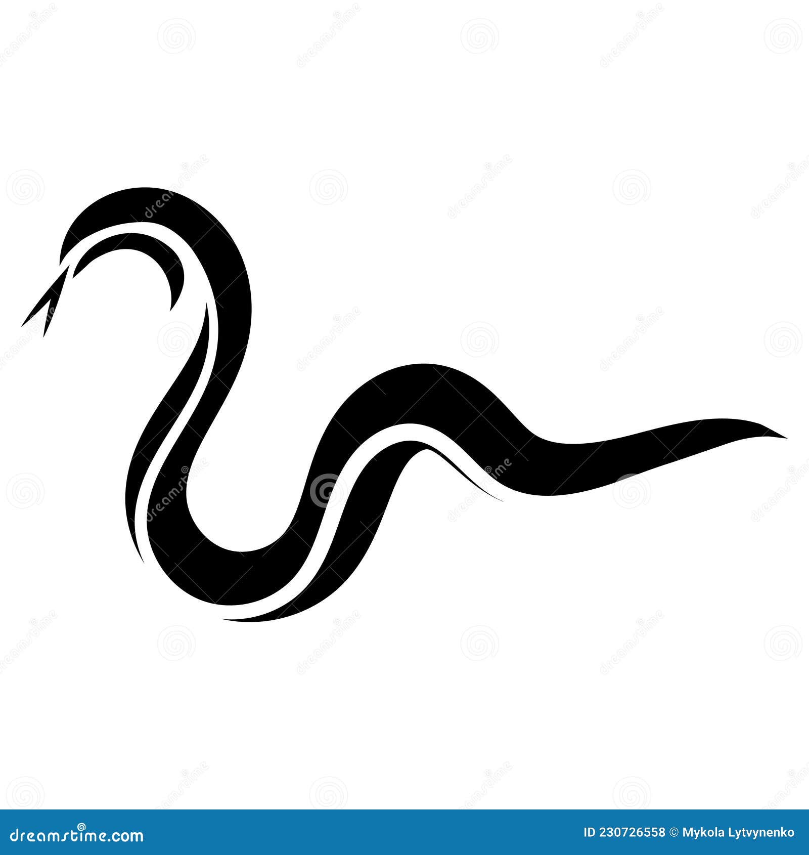 Curved Calligraphy Line, Vector Calligraphy Element Snake Elegantly ...