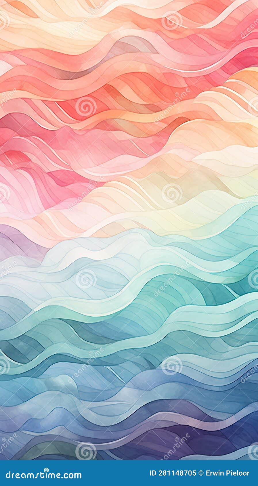 Curved Colorful Waves on Abstract Background Stock Illustration ...