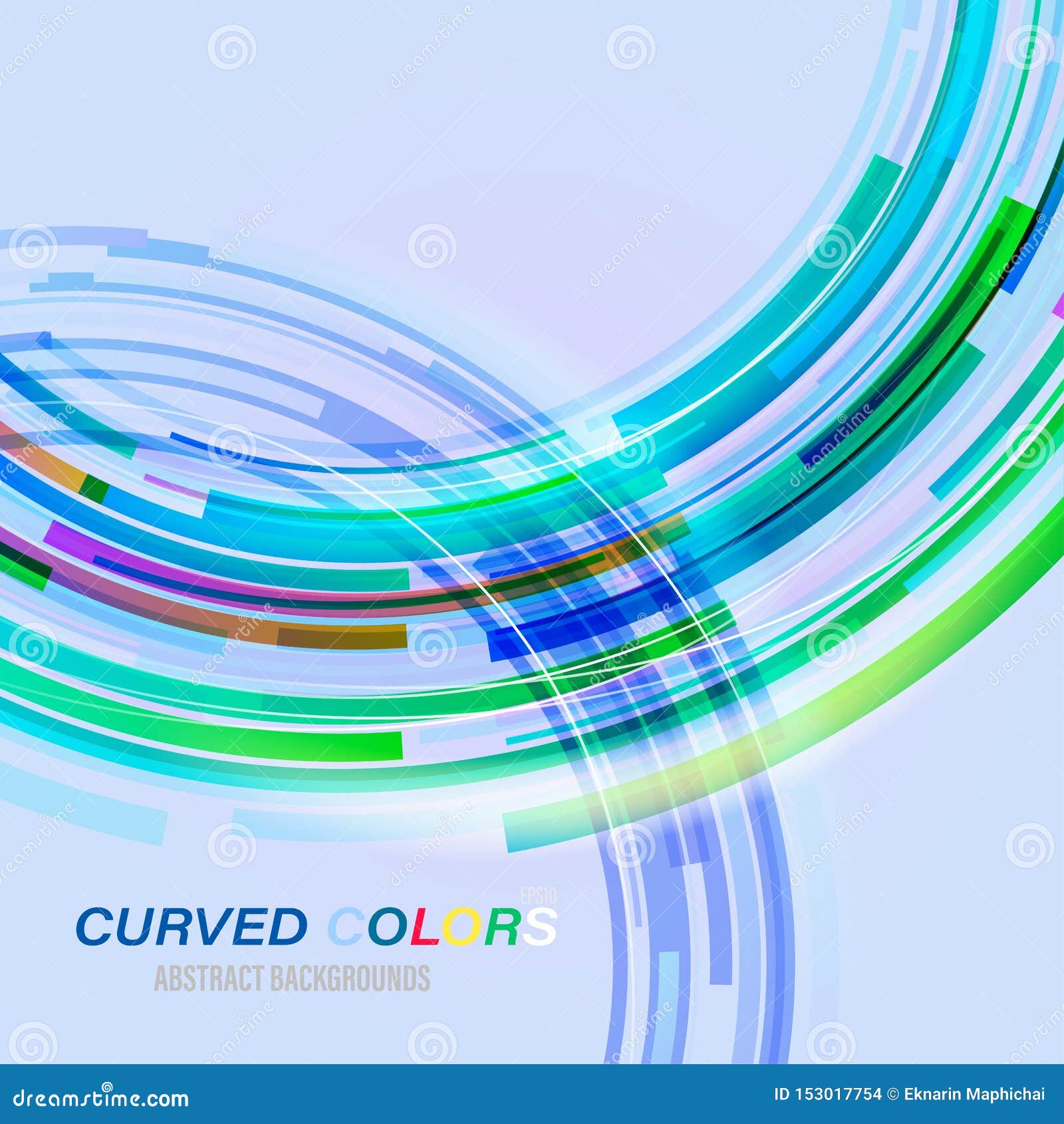 Curved Colors Abstract on a Blue Scene Stock Vector - Illustration of ...